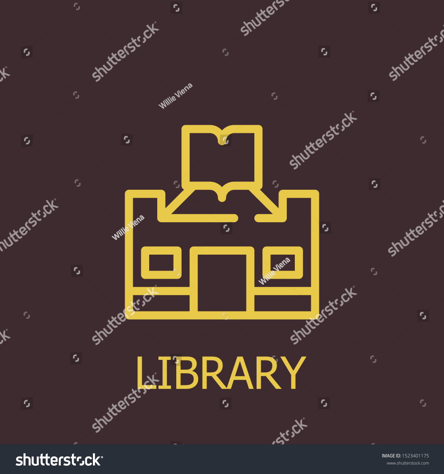 Outline Library Vector Icon Library Illustration Stock Vector (Royalty ...