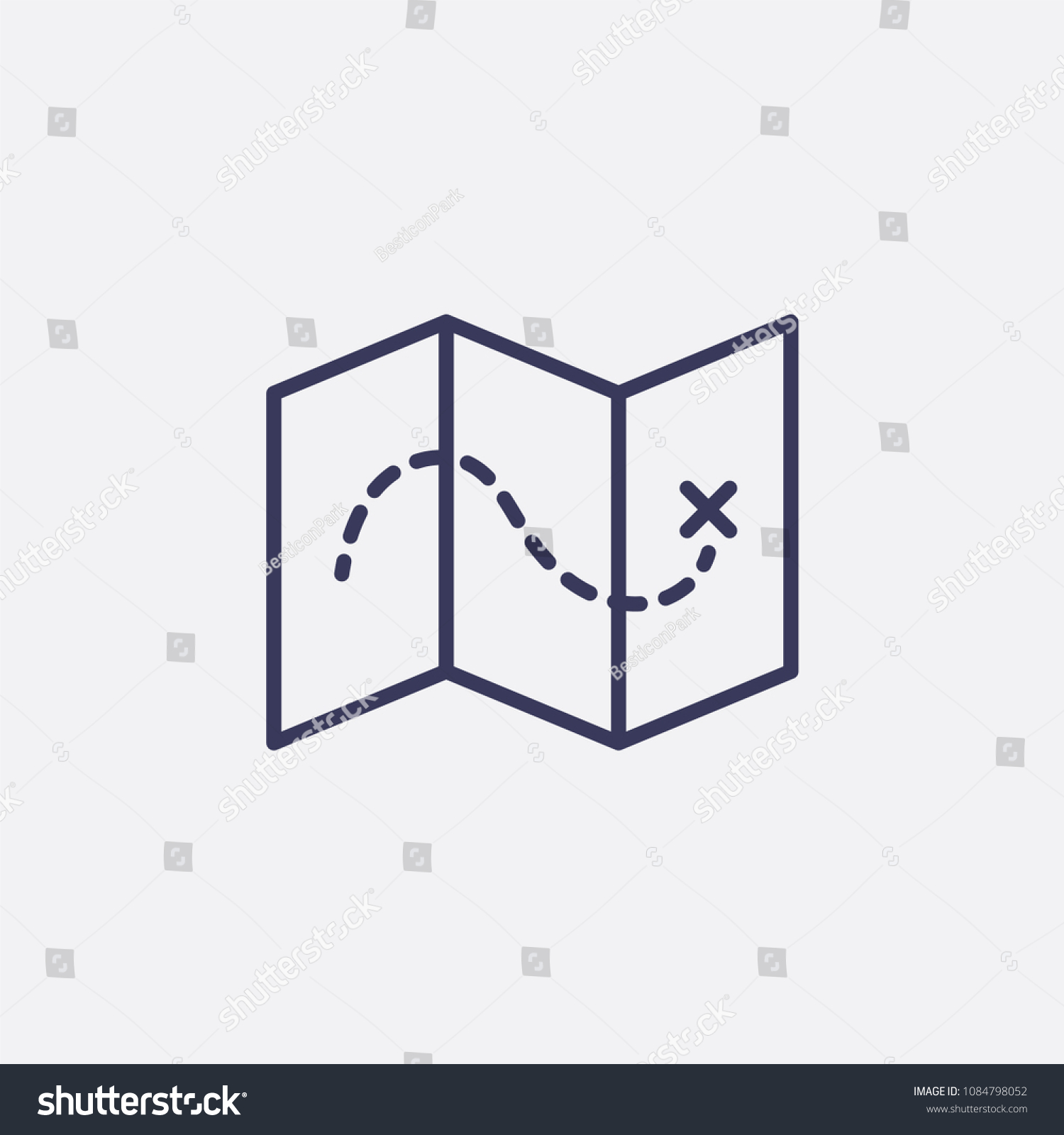 Outline Map Iconnavigation Illustrationvector Pointer Sign Stock Vector ...