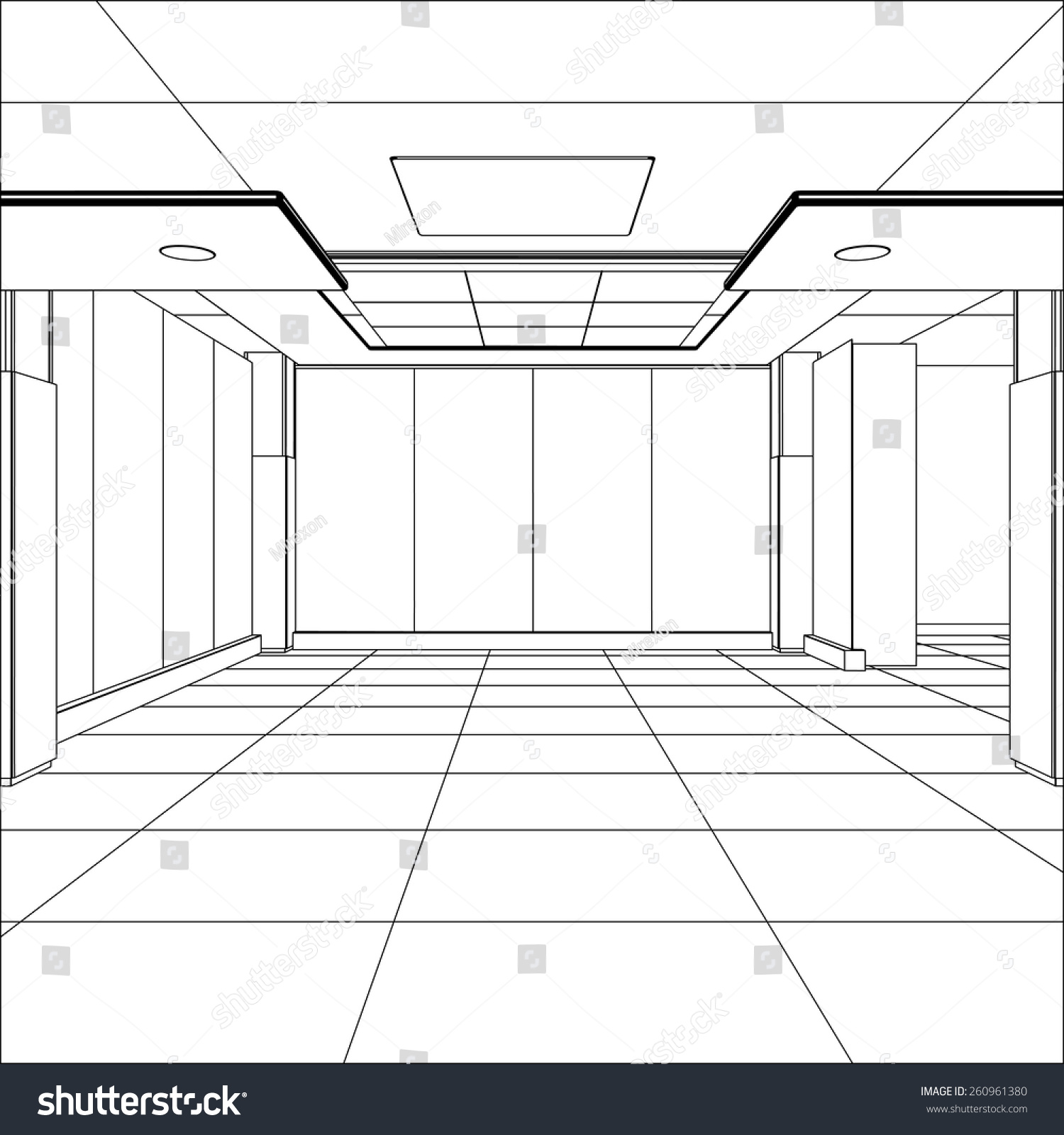 Outline Office Room Eps 10 Vector Stock Vector (Royalty Free) 260961380 ...