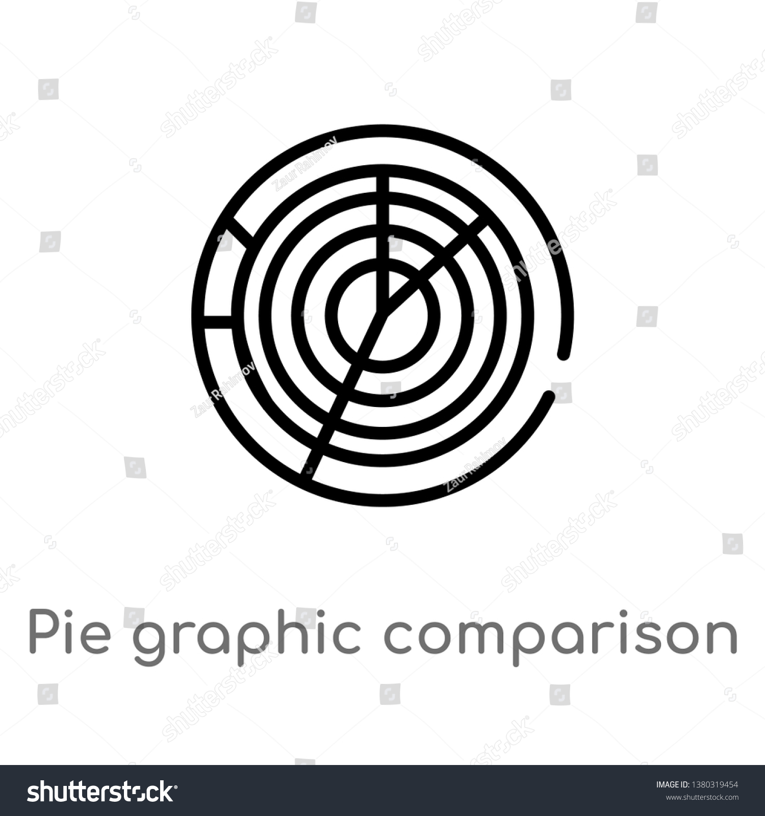 Outline Pie Graphic Comparison Interface Vector 스톡 벡터(로열티 프리 ...