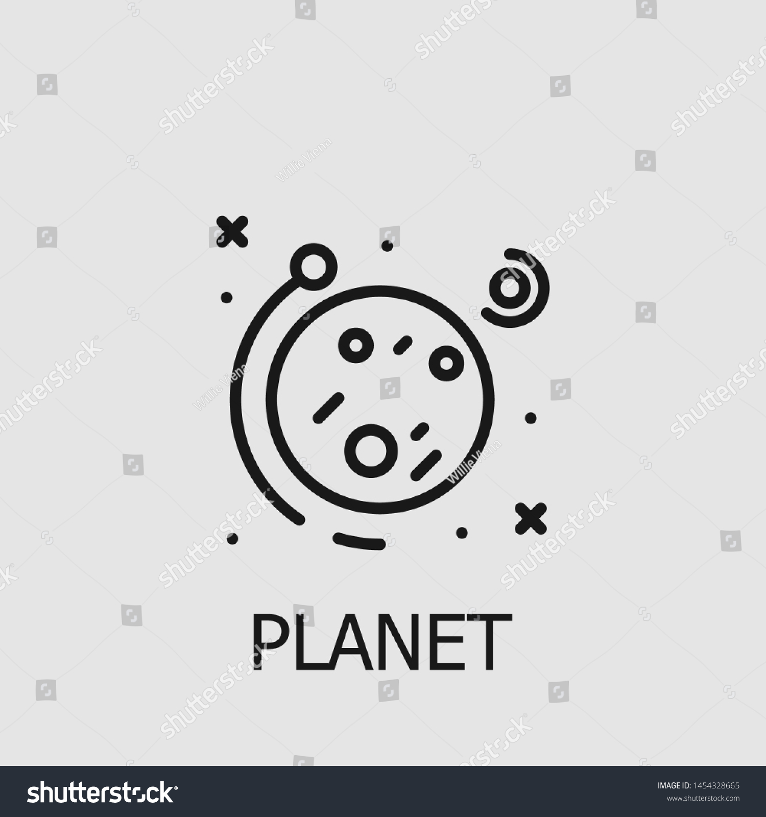 Outline Planet Vector Icon Planet Illustration Stock Vector (Royalty ...
