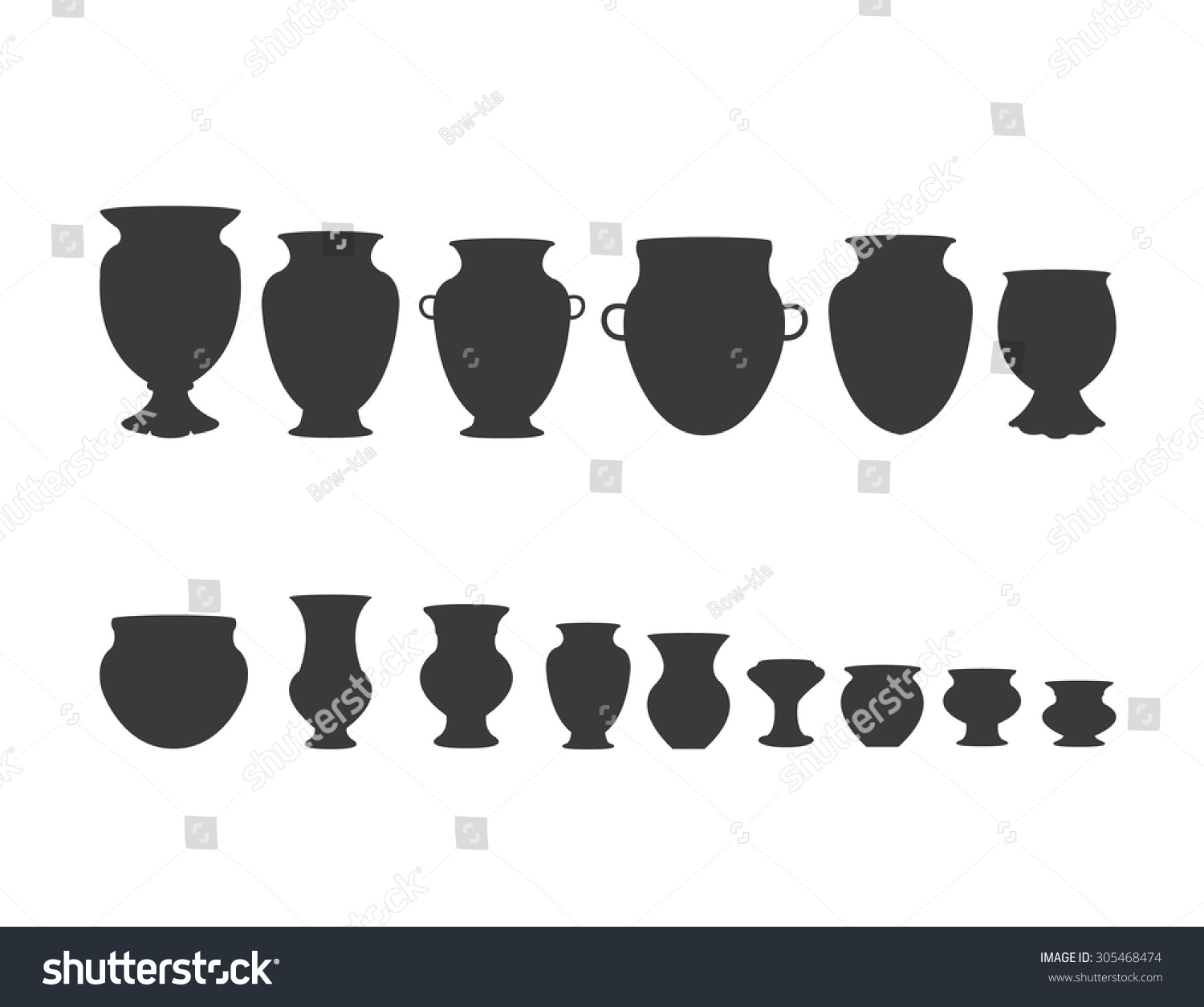 Outline Pottery Vector Stock Vector (Royalty Free) 305468474