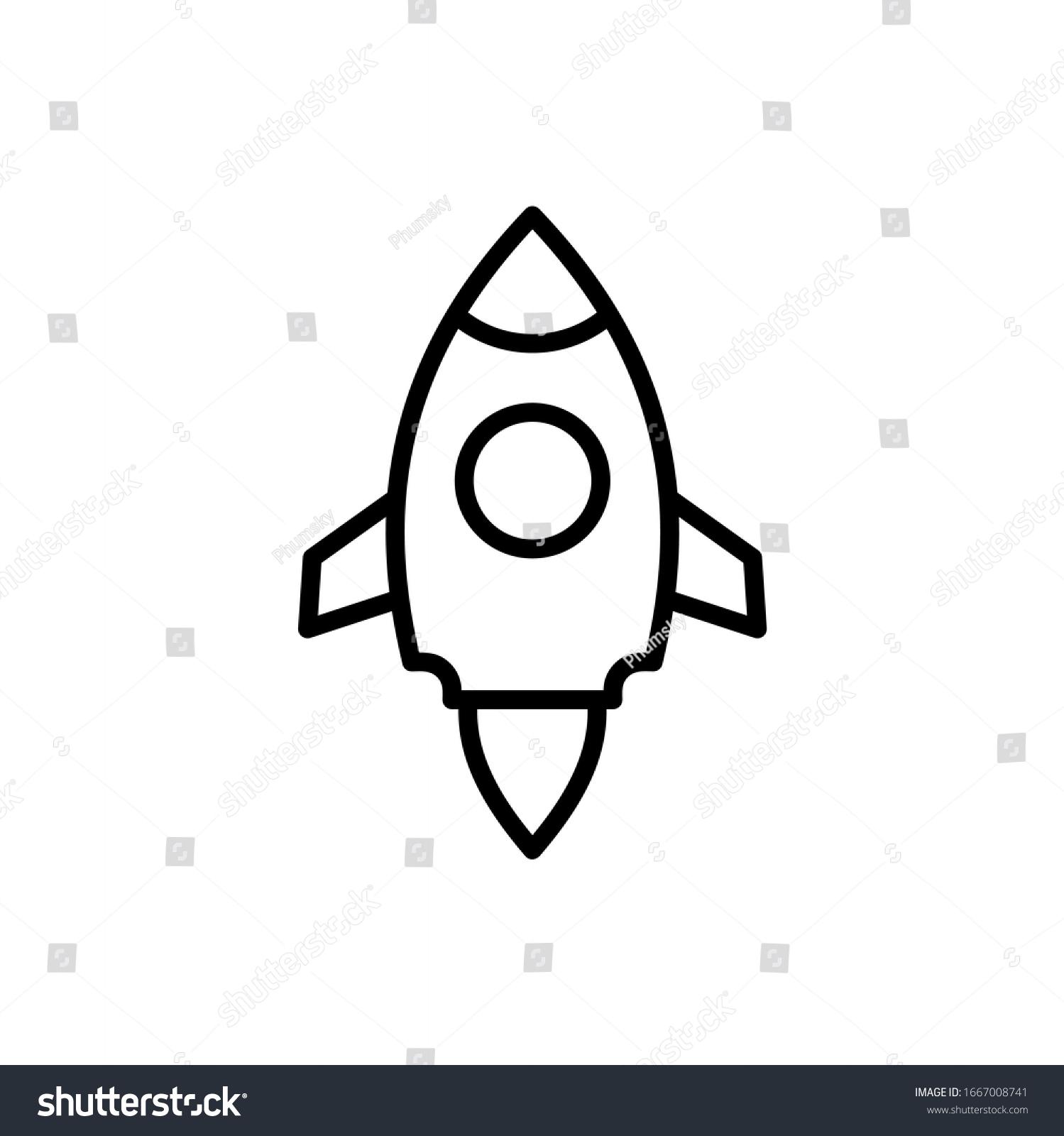 Outline Rocket Icon Vector Illustration Stock Vector (Royalty Free ...