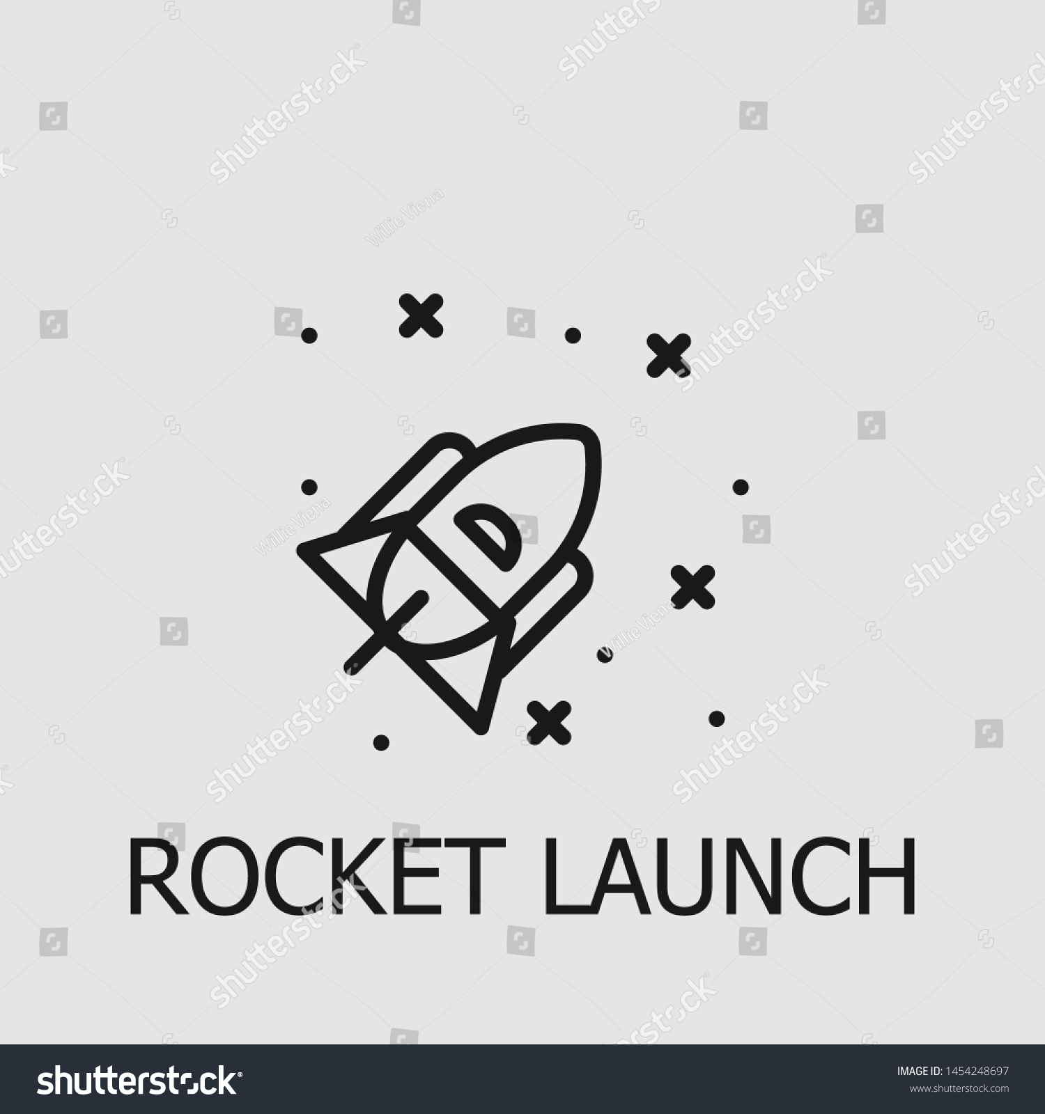 Outline Rocket Launch Vector Icon Rocket Stock Vector (Royalty Free ...