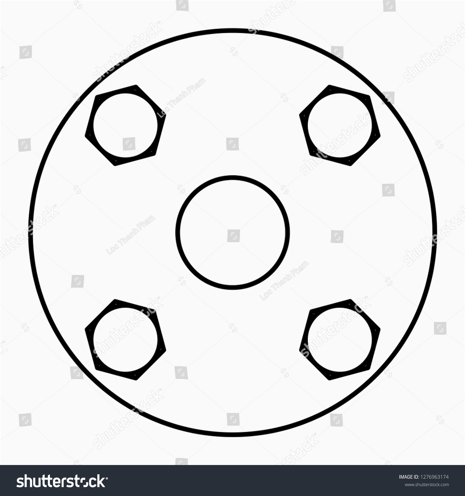 Outline Round Flange Vector Icon Stock Vector (Royalty Free) 1276963174 ...