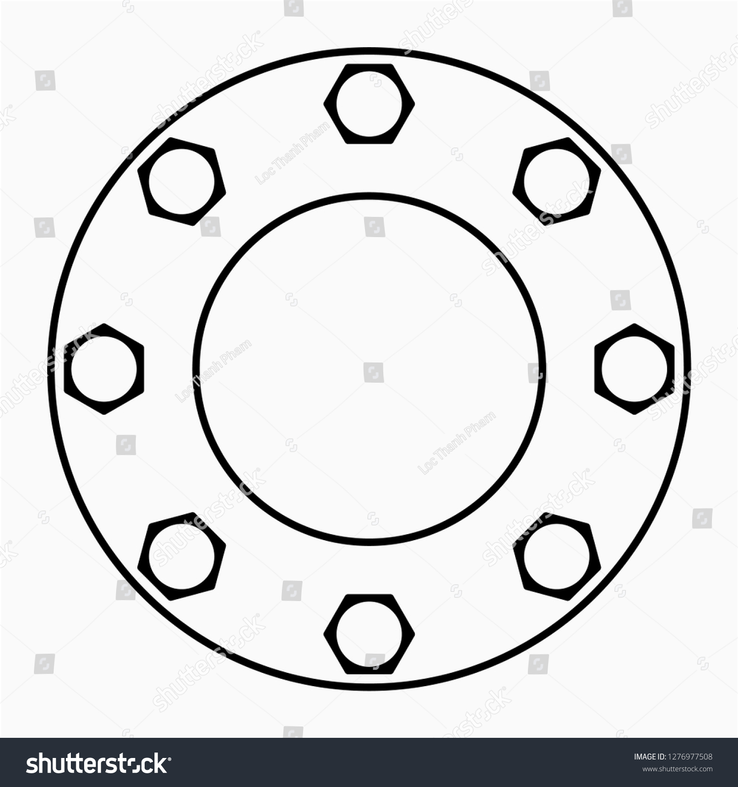 Outline Round Flange Vector Icon Stock Vector (Royalty Free) 1276977508