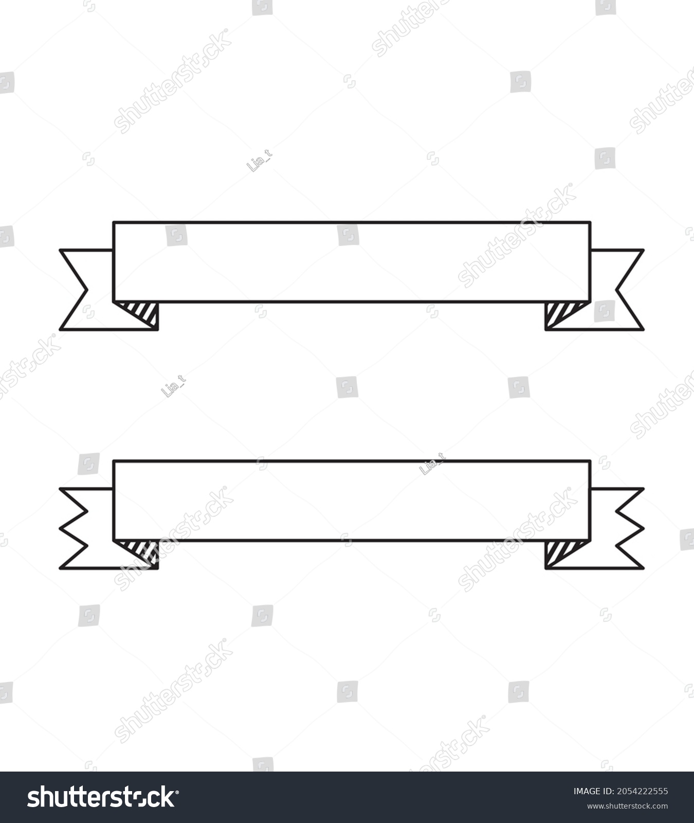 Outline Simple Ribbon Title Background Stock Vector (Royalty Free ...