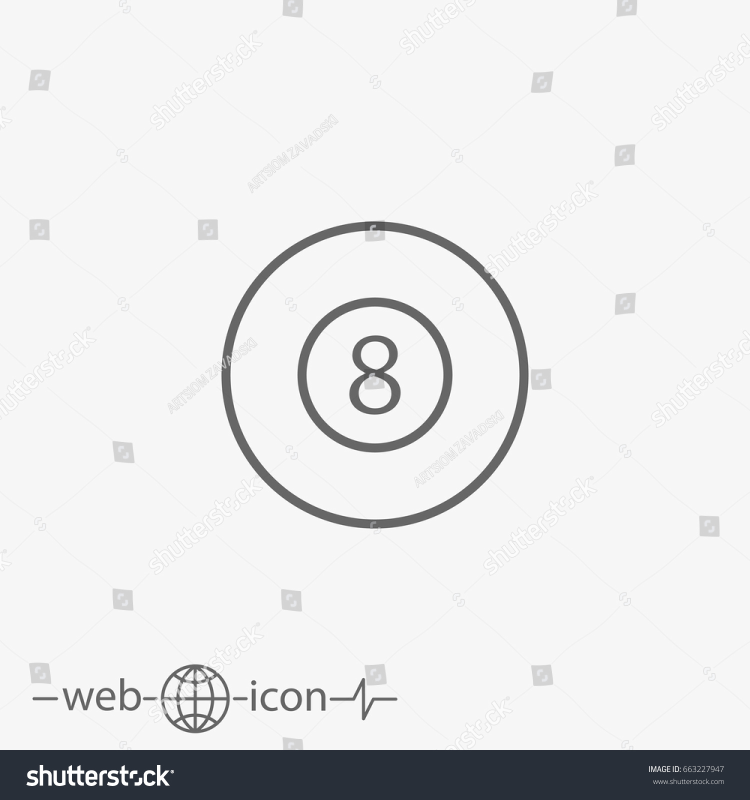 Outline Snooker Ball Vector Icon Stock Vector (Royalty Free) 663227947