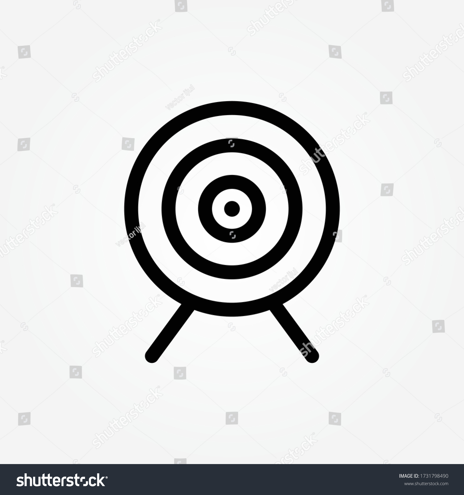 Outline Target Icon Vector Illustration Stock Vector (Royalty Free ...
