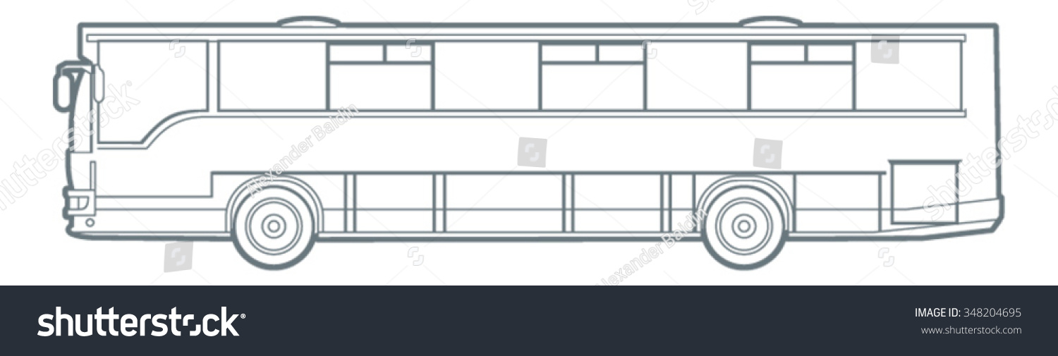 Outline Vector City Bus Stock Vector 348204695 - Shutterstock