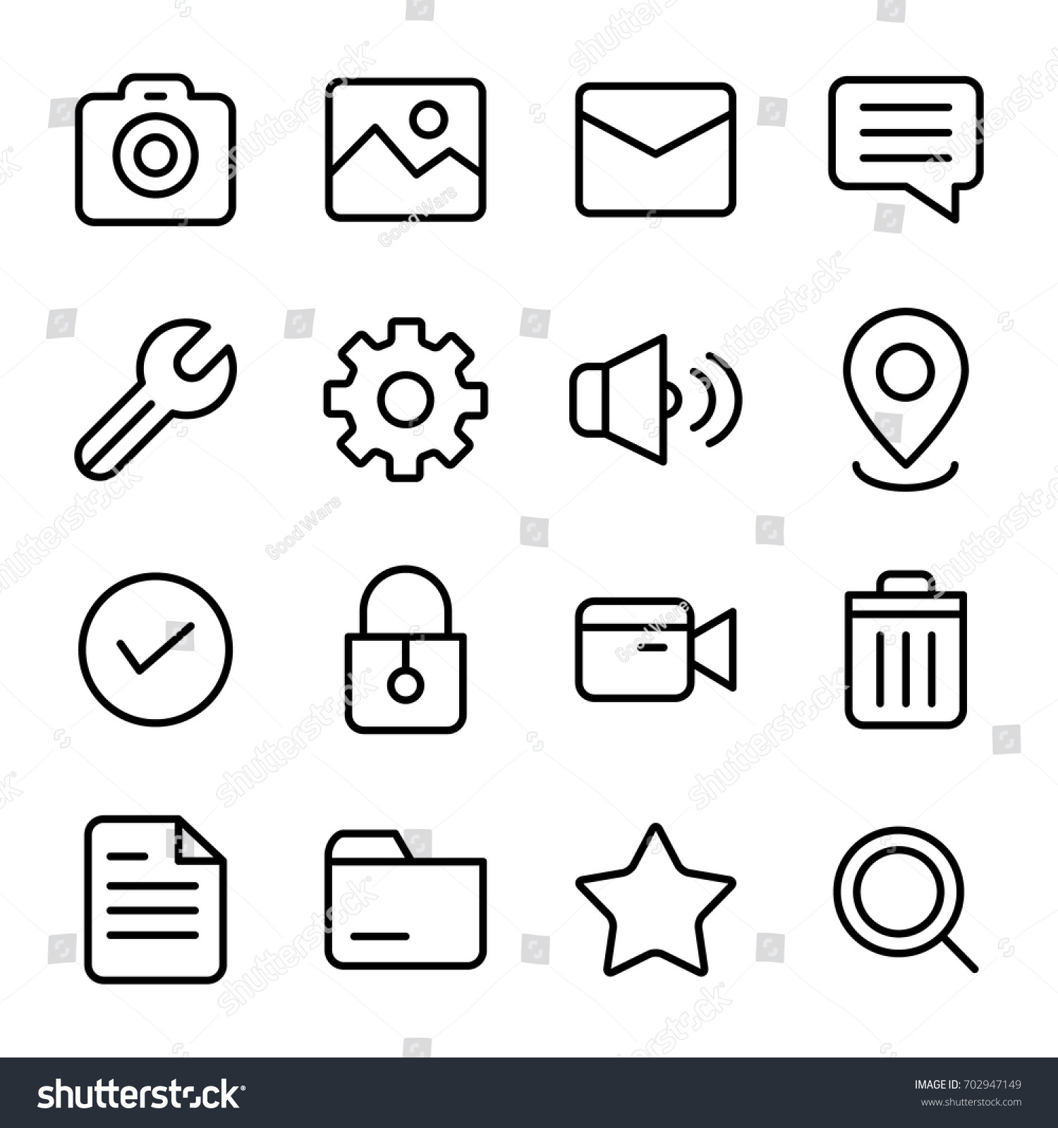Outline Vector Icons Web Mobile User Stock Vector (Royalty Free) 702947149