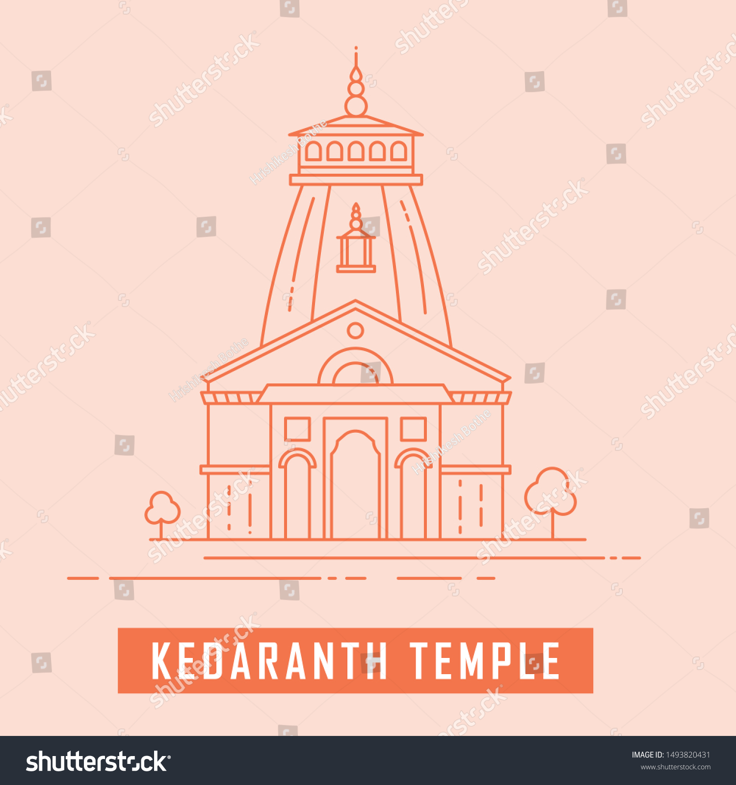Outline Vector Illustration Kedarnath Temple Stock Vector (Royalty Free ... Outline Vector Illustration Kedarnath Temple Stock Vector (Royalty Free ...