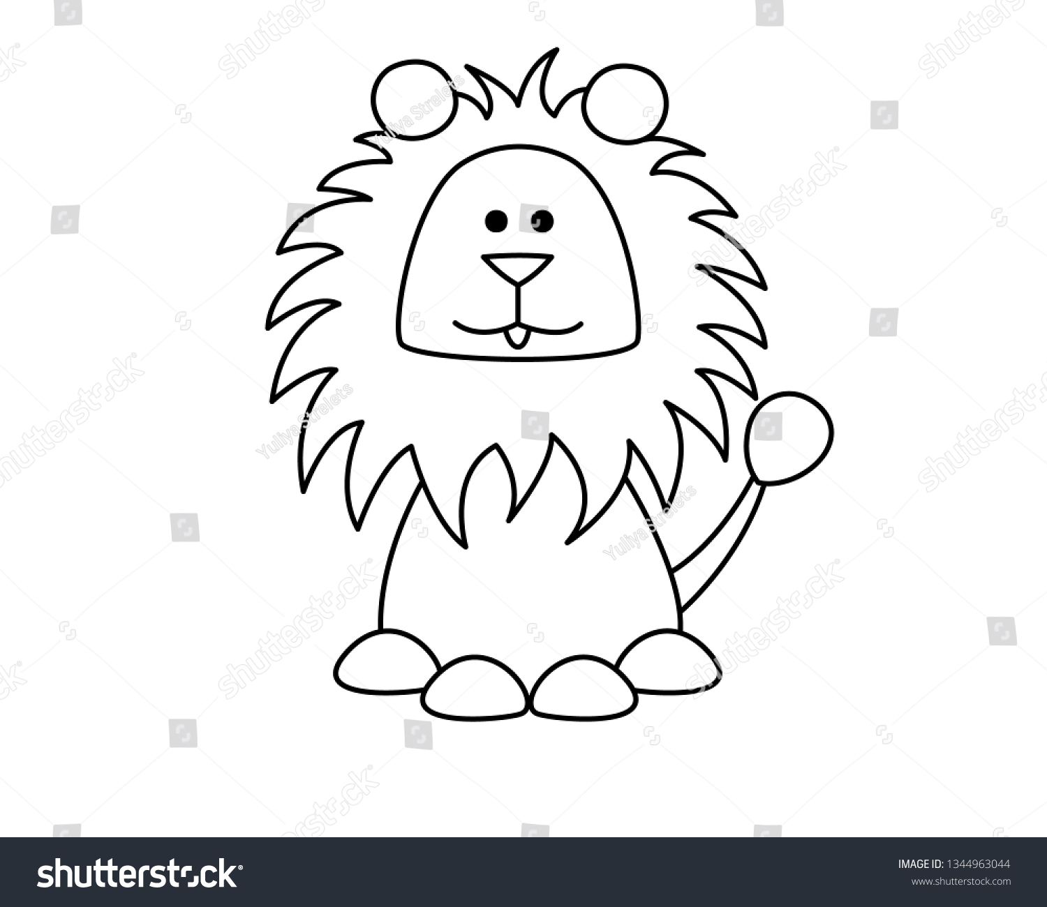 Outline Vector Lion Stock Vector (Royalty Free) 1344963044 | Shutterstock