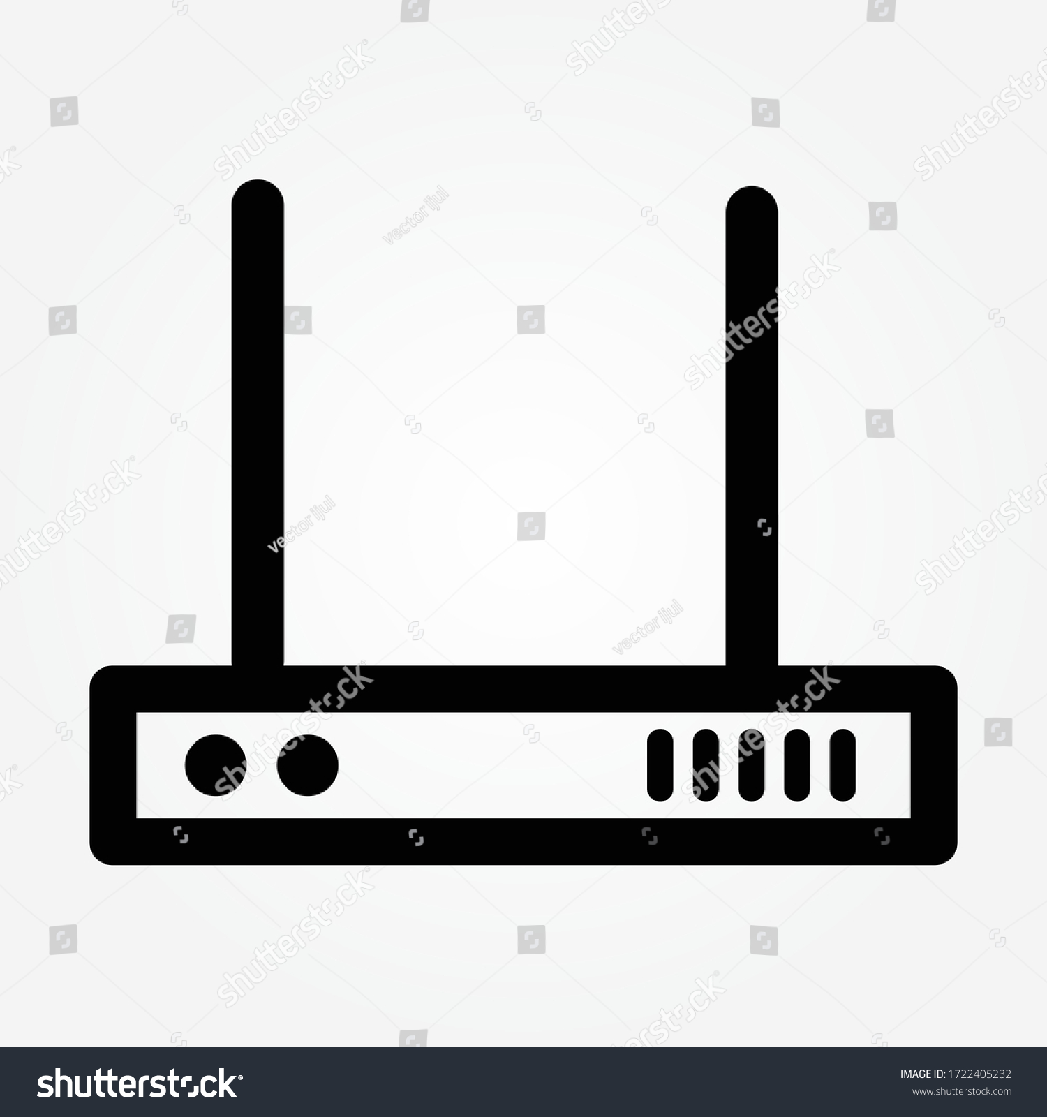 Outline Vector Wifi Modem Icon Stock Vector (Royalty Free) 1722405232