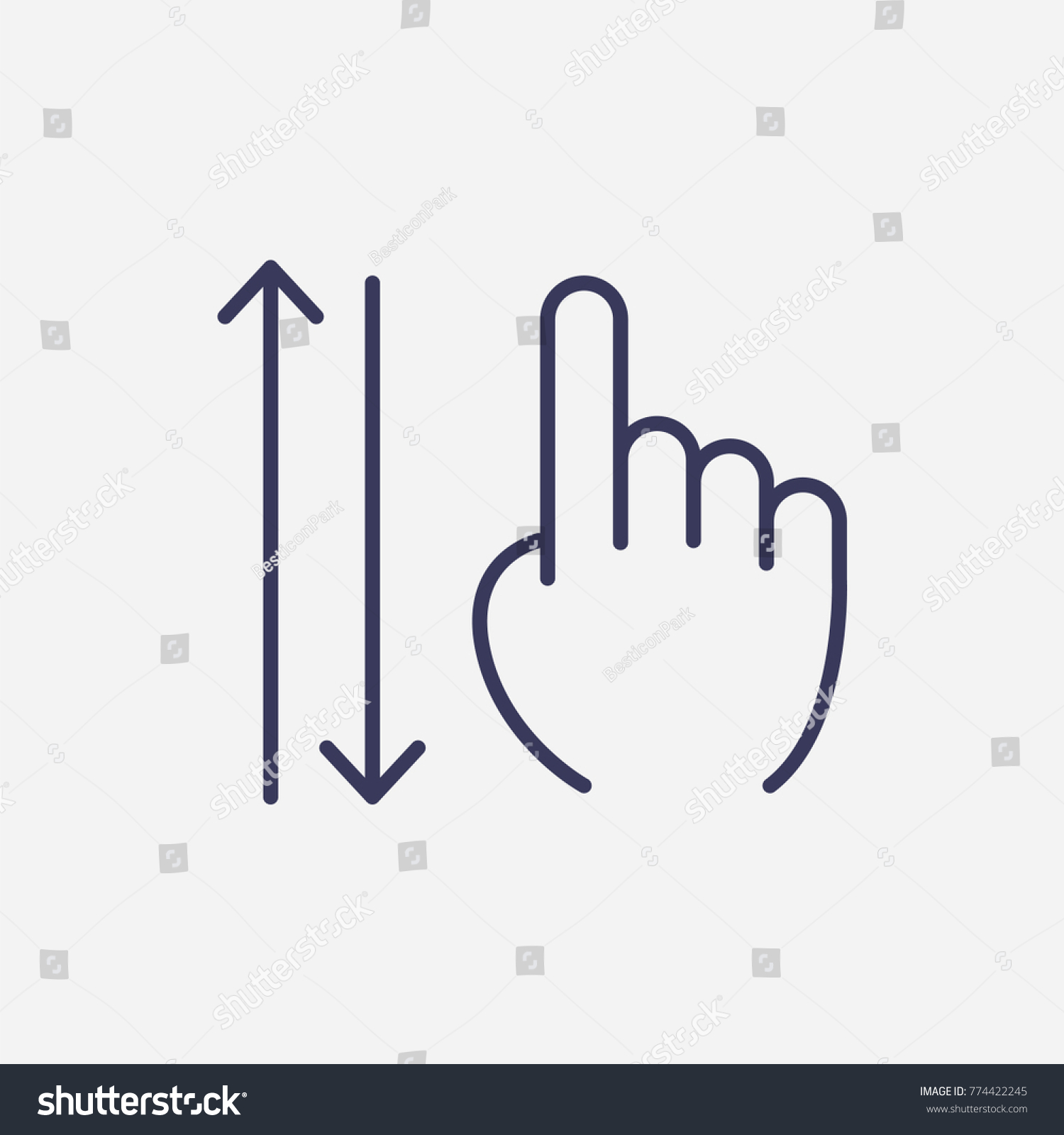 Outline Vertical Scroll Icon Illustration Vector Stock Vector (Royalty ...