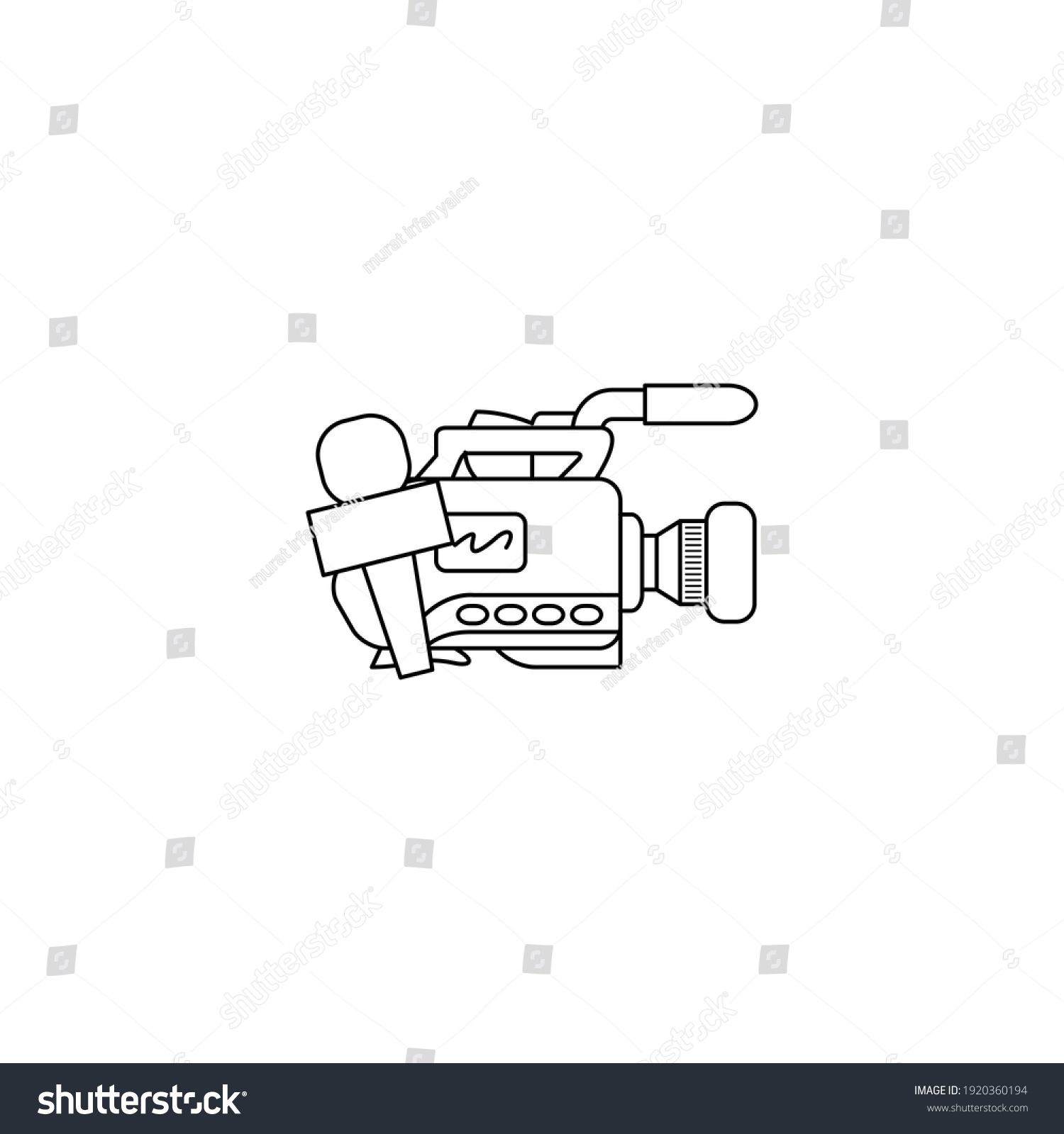 Outline Video Camera Illustration Vector Stock Vector (Royalty Free ...