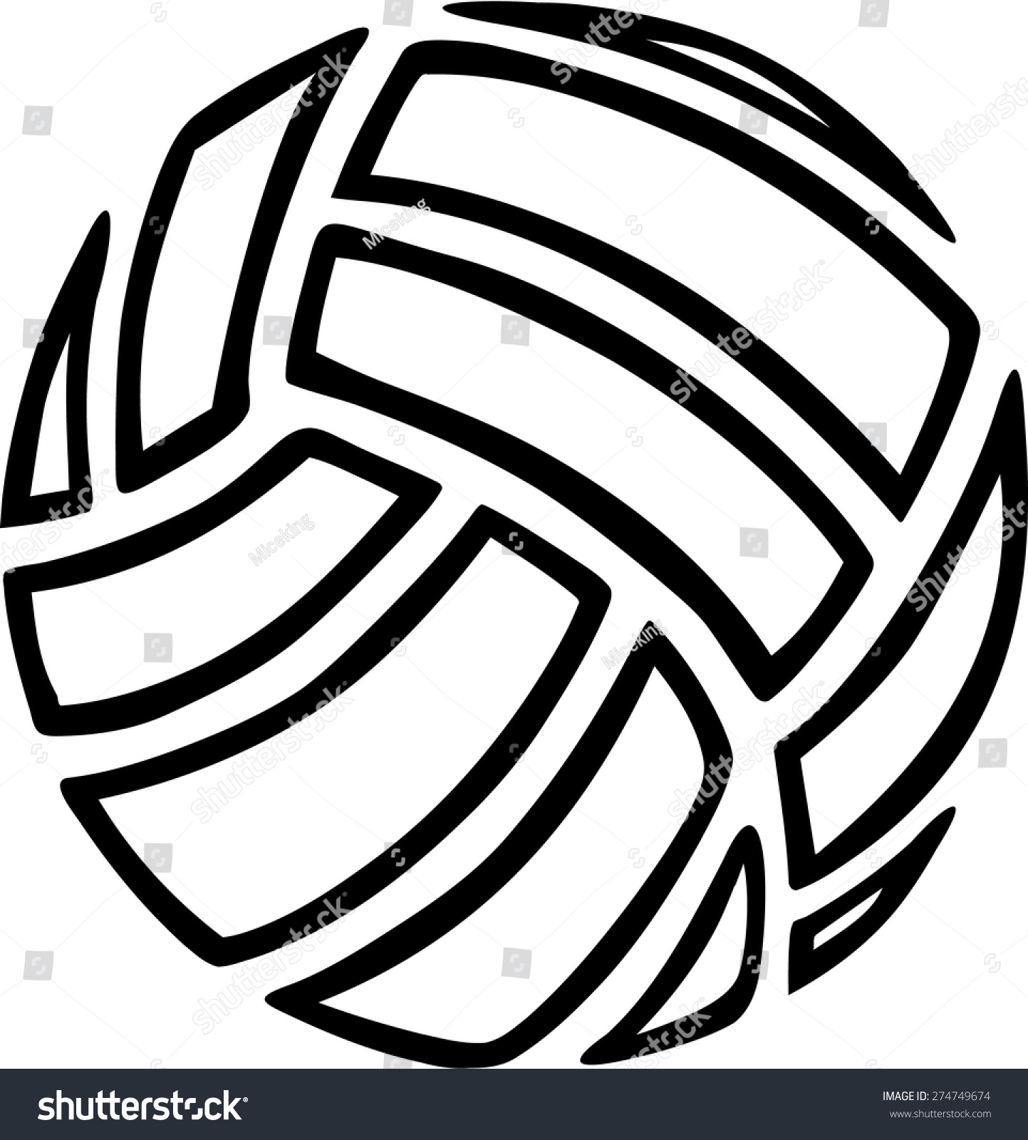 Outline Volleyball Stock Vector (Royalty Free) 274749674 | Shutterstock