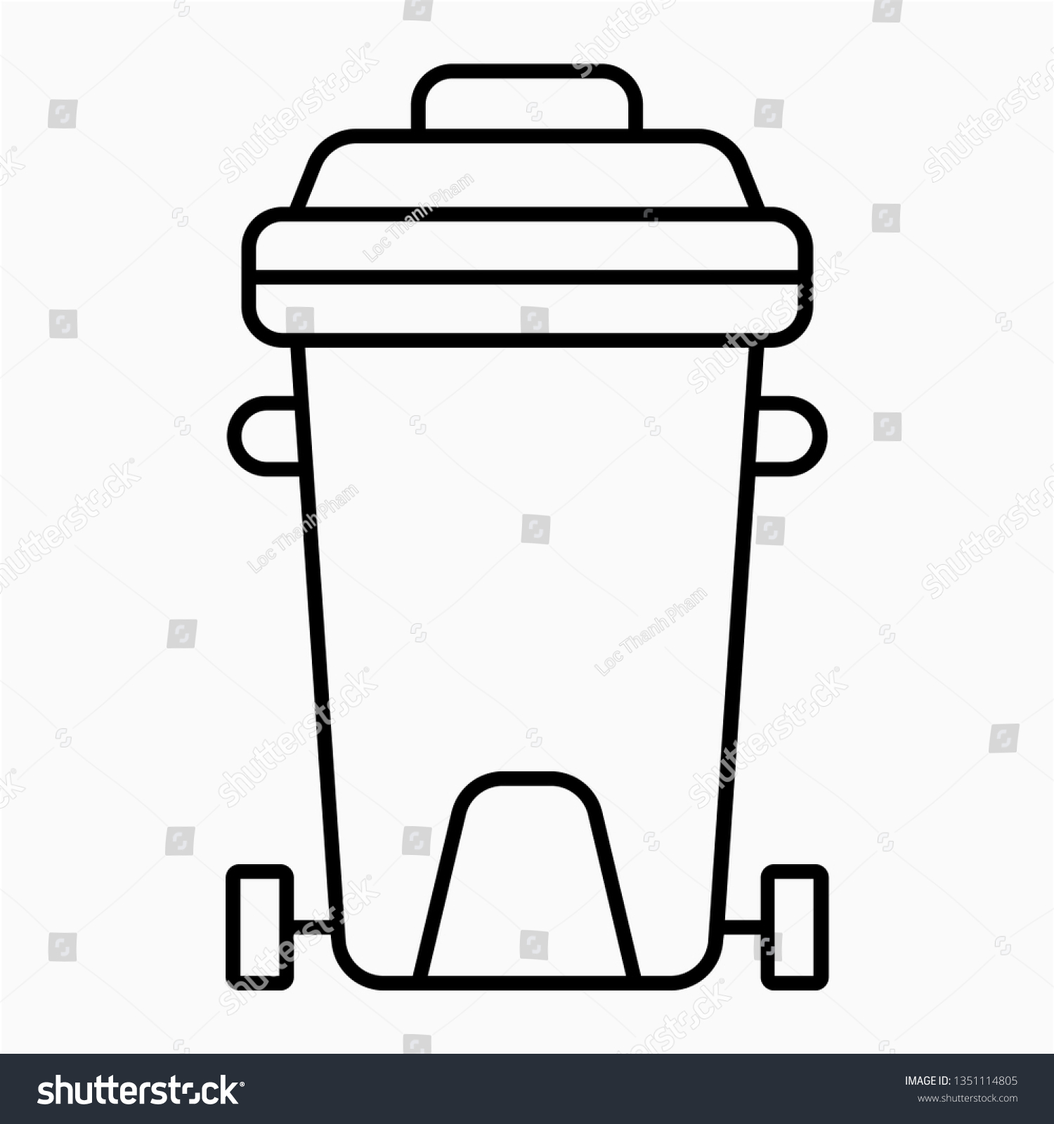Outline Wheelie Bin Vector Icon Stock Vector (Royalty Free) 1351114805 ...