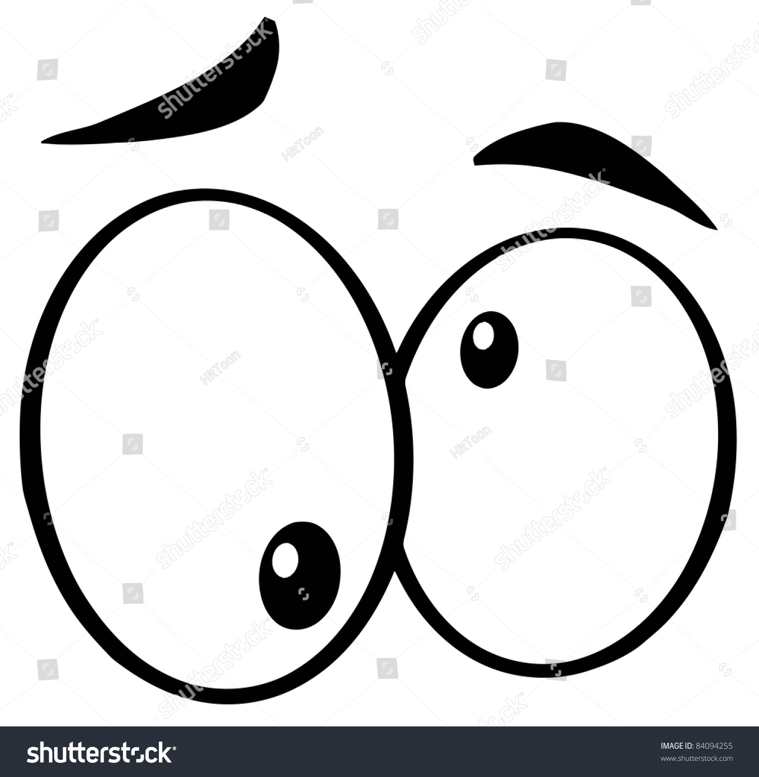 Outlined Crazy Cartoon Eyes Stock Vector (Royalty Free) 84094255