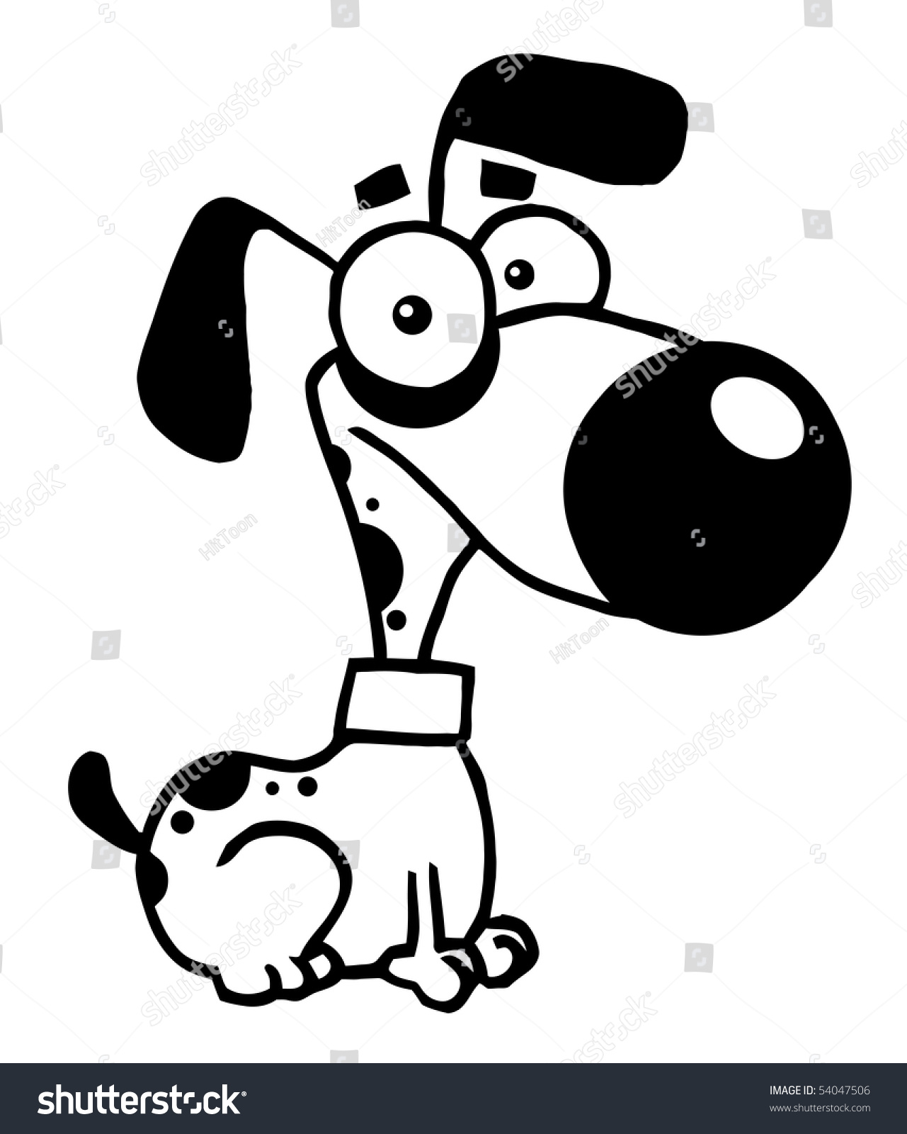 Outlined Dog Cartoon Charactrer Stock Vector (Royalty Free) 54047506 ...