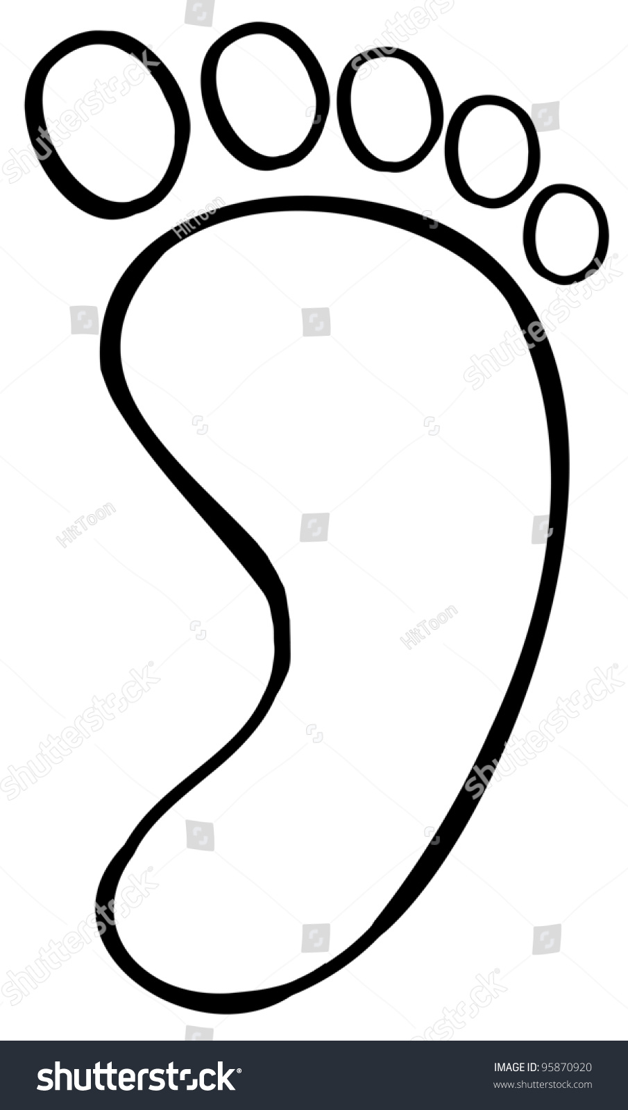 Outlined Human Foot Printvector Illustration Stock Vector (Royalty Free ...