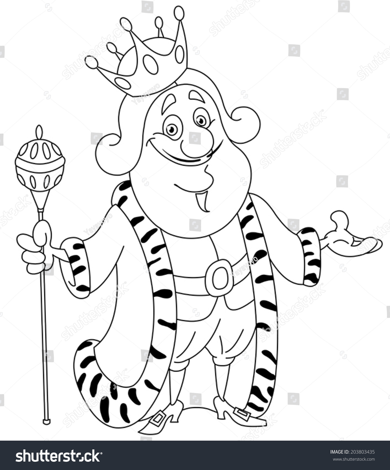 Outlined King Vector Illustration Coloring Page 库存矢量图（免版税）203803435 ...