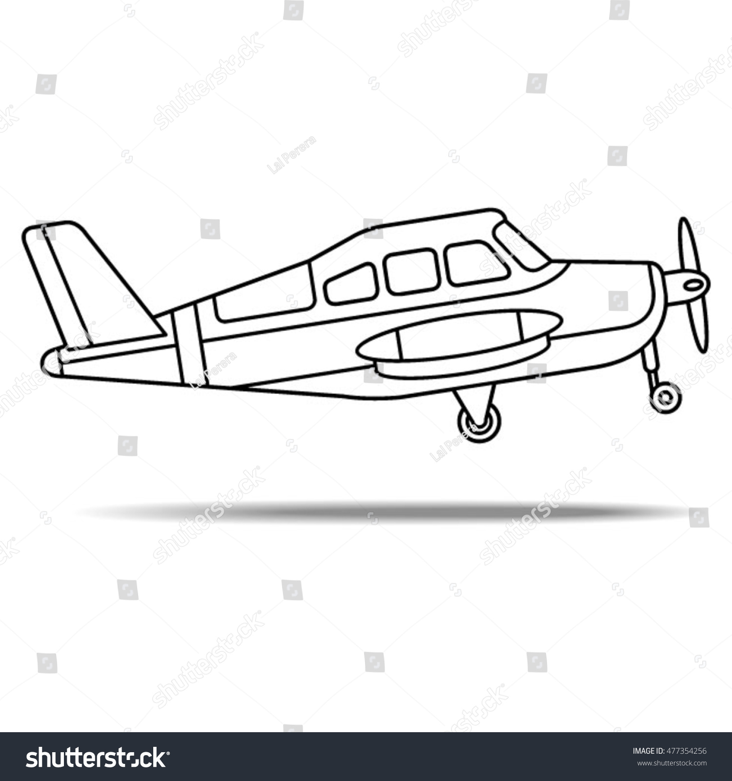 Outlined Propeller Aircraft Take Offvector Drawing : image vectorielle ...