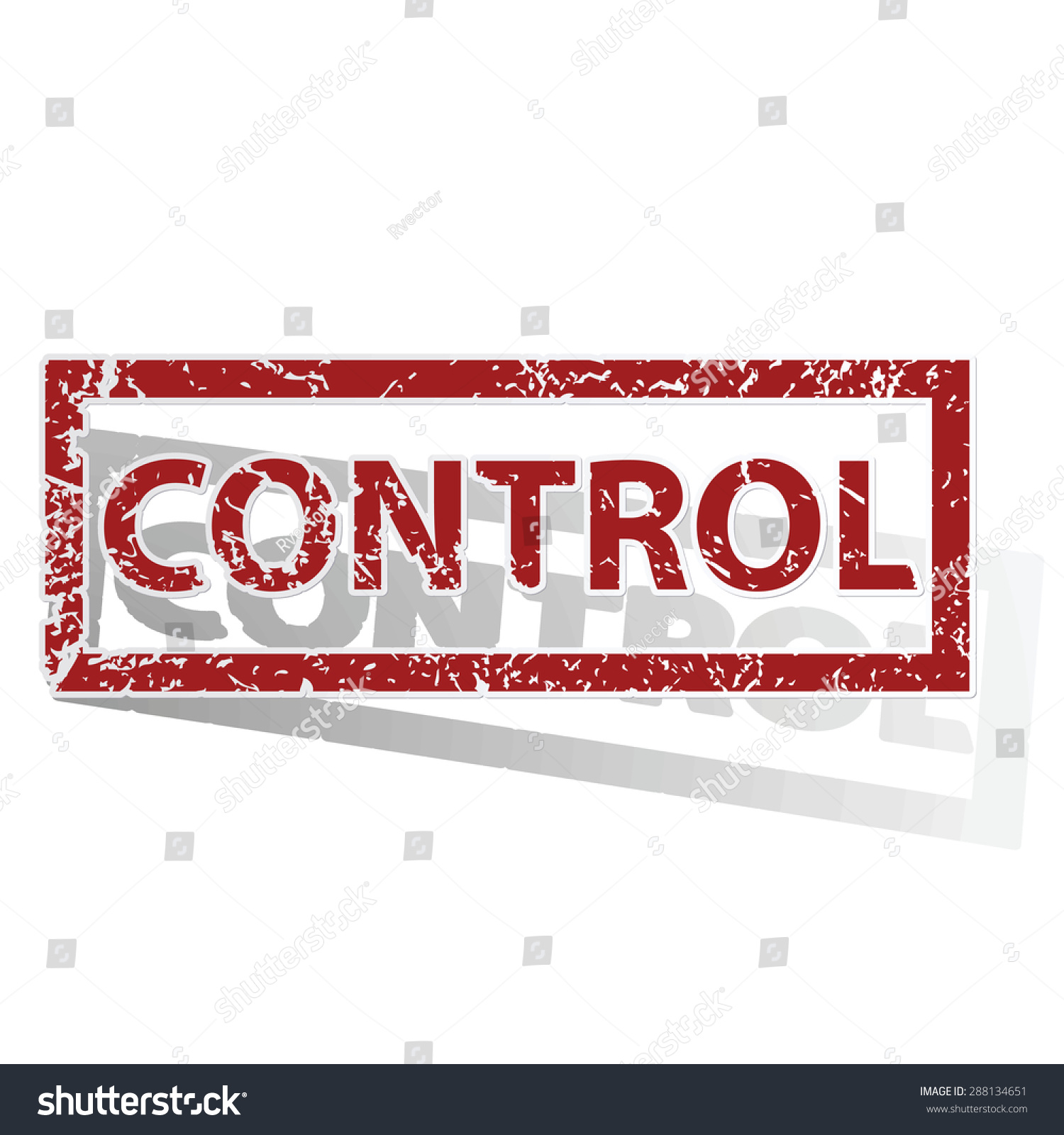 Outlined Red Stamp Word Control Shadow: vector de stock (libre de ...