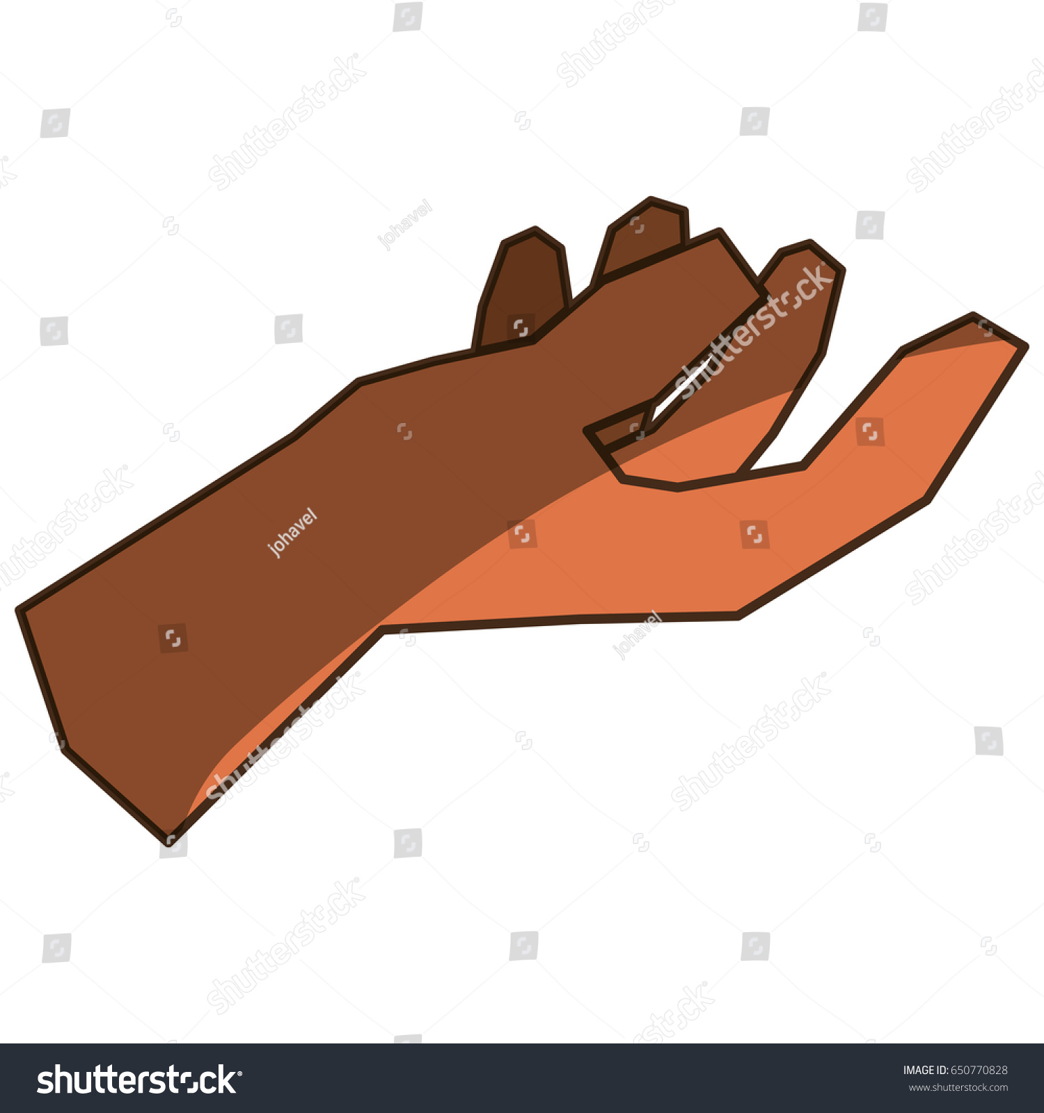 Outstretched Hand Symbol Stock Vector (Royalty Free) 650770828