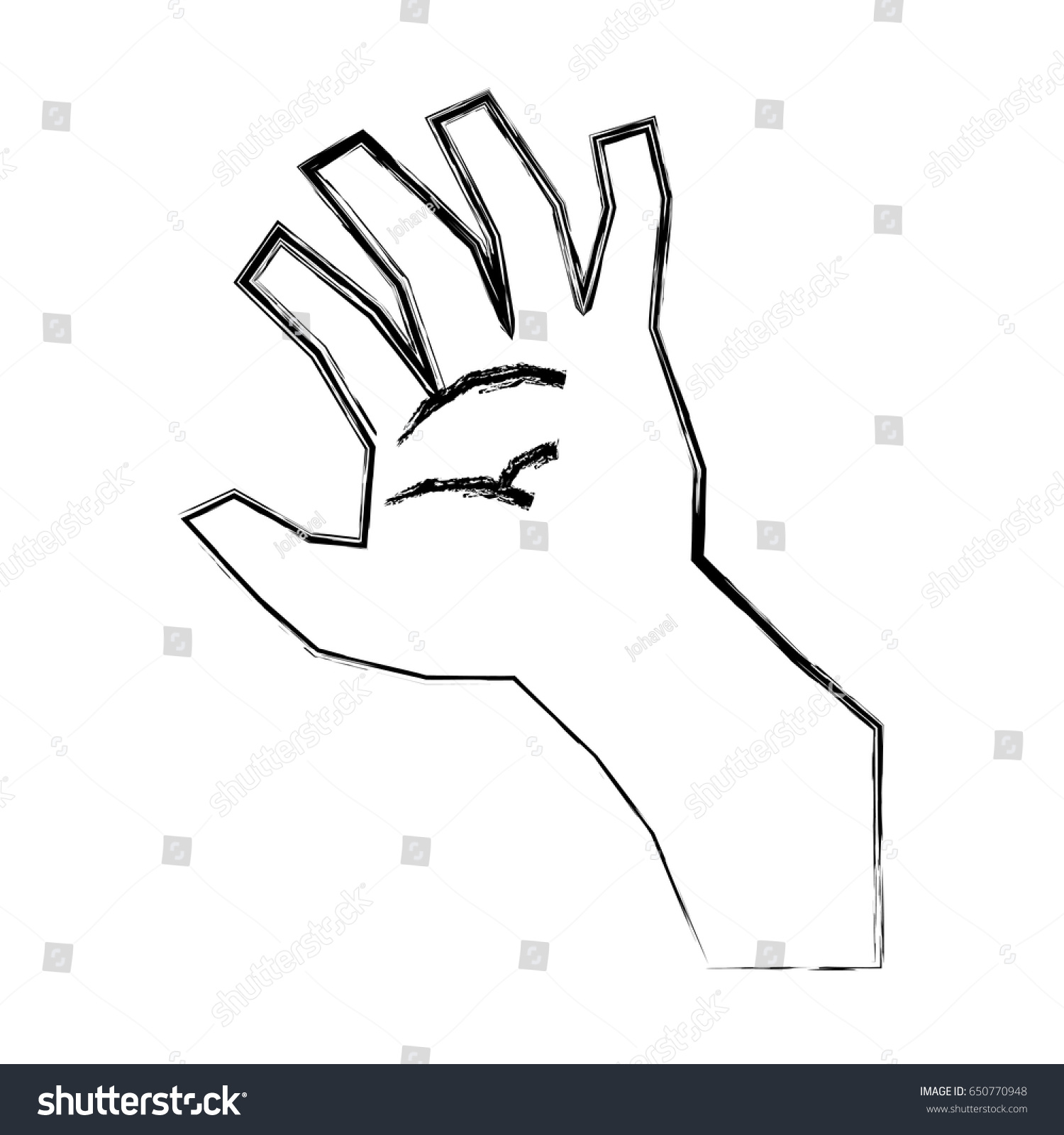Outstretched Hand Symbol Stock Vector (Royalty Free) 650770948