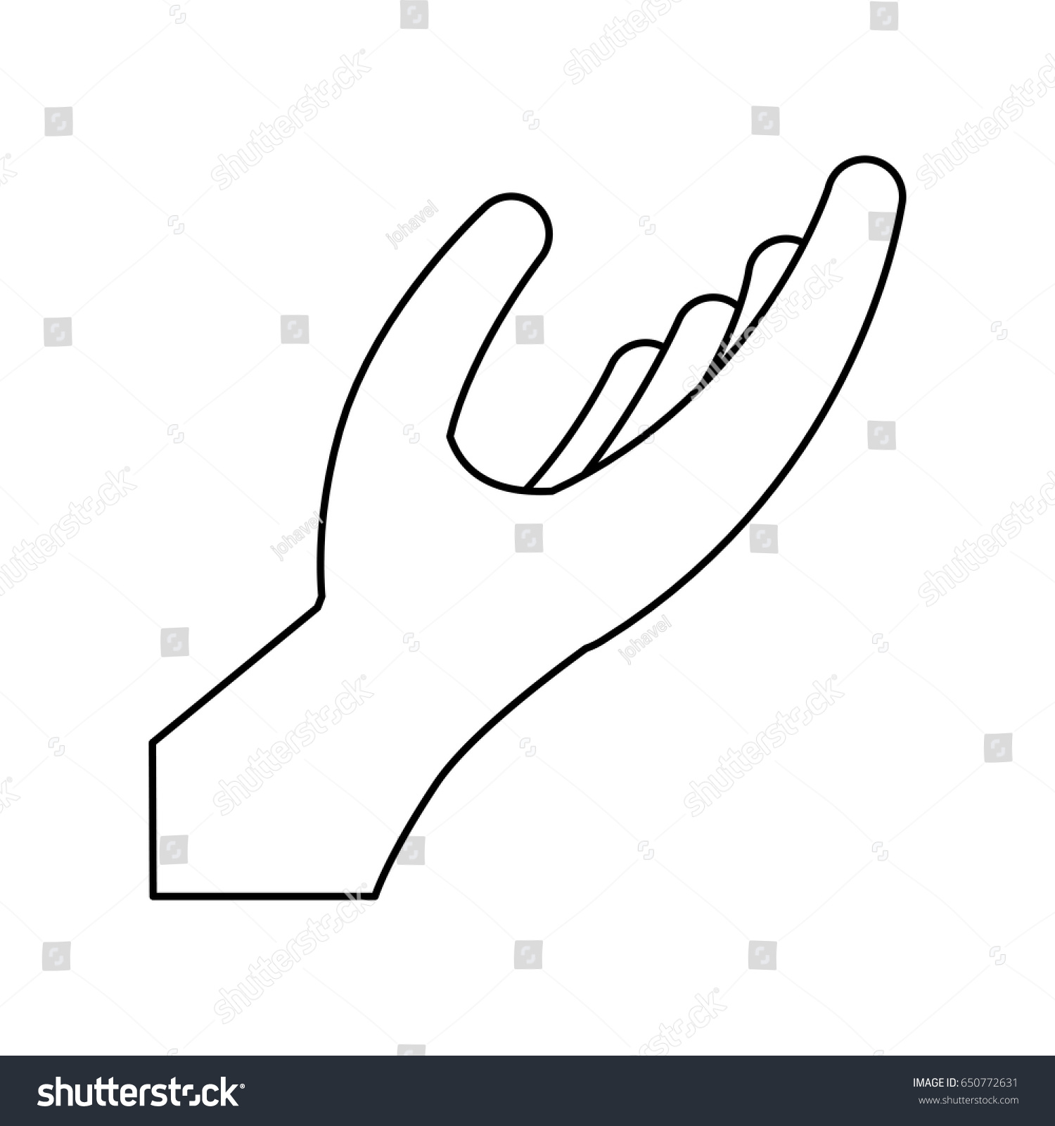 Outstretched Hand Symbol Stock Vector (Royalty Free) 650772631 ...