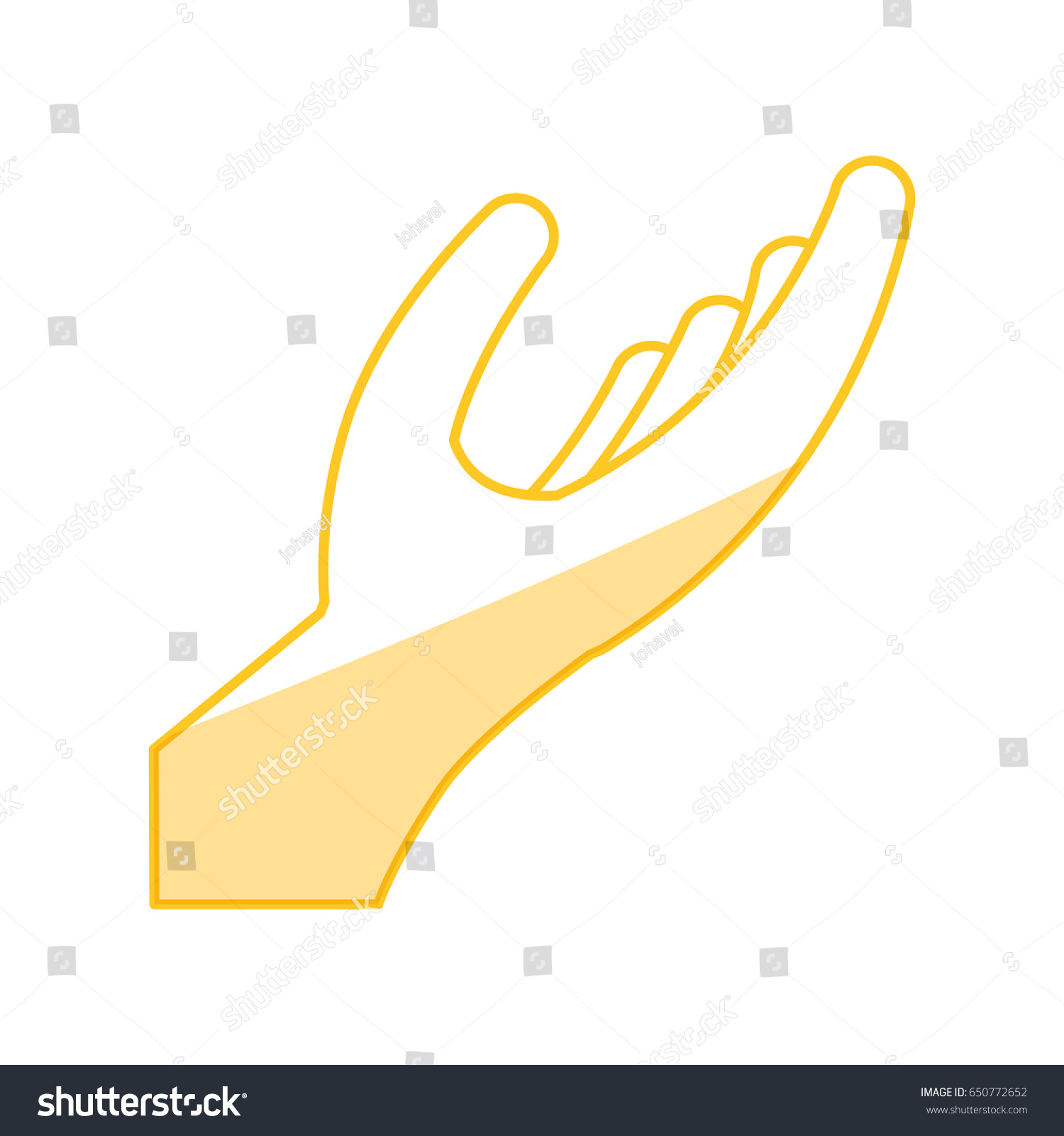 Outstretched Hand Symbol Stock Vector (Royalty Free) 650772652 ...
