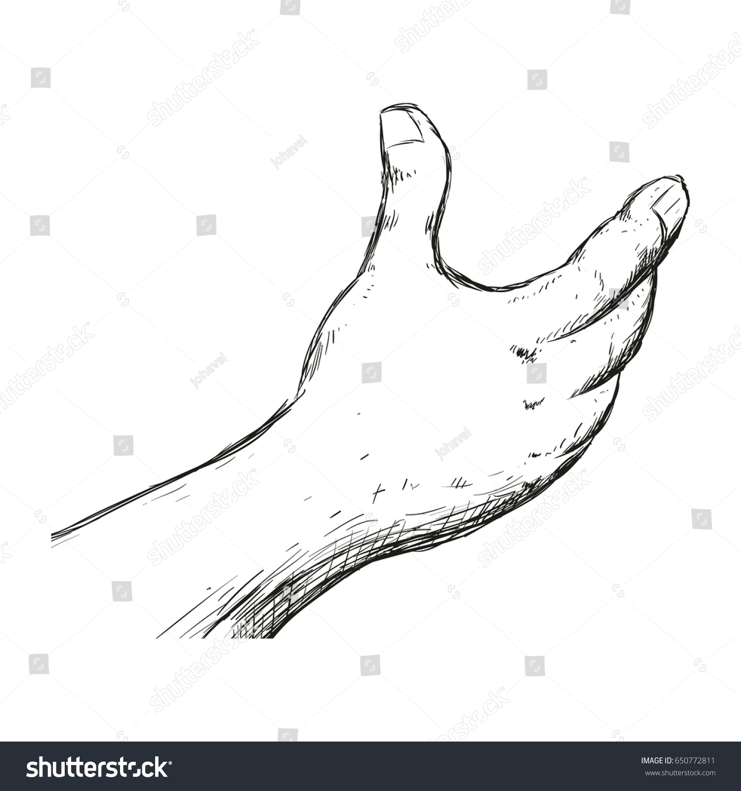 Outstretched Hand Symbol Stock Vector (Royalty Free) 650772811