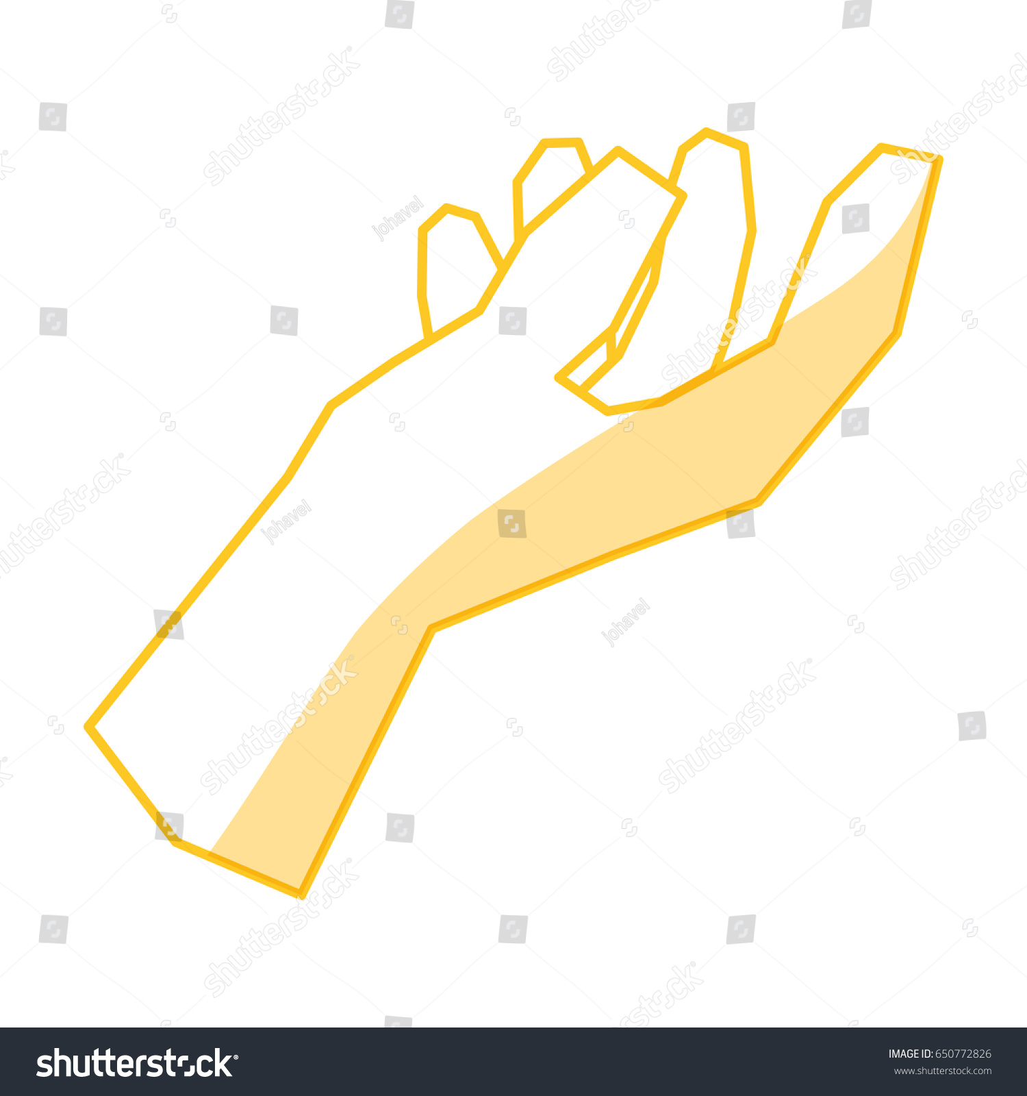 Outstretched Hand Symbol Stock Vector (Royalty Free) 650772826 ...