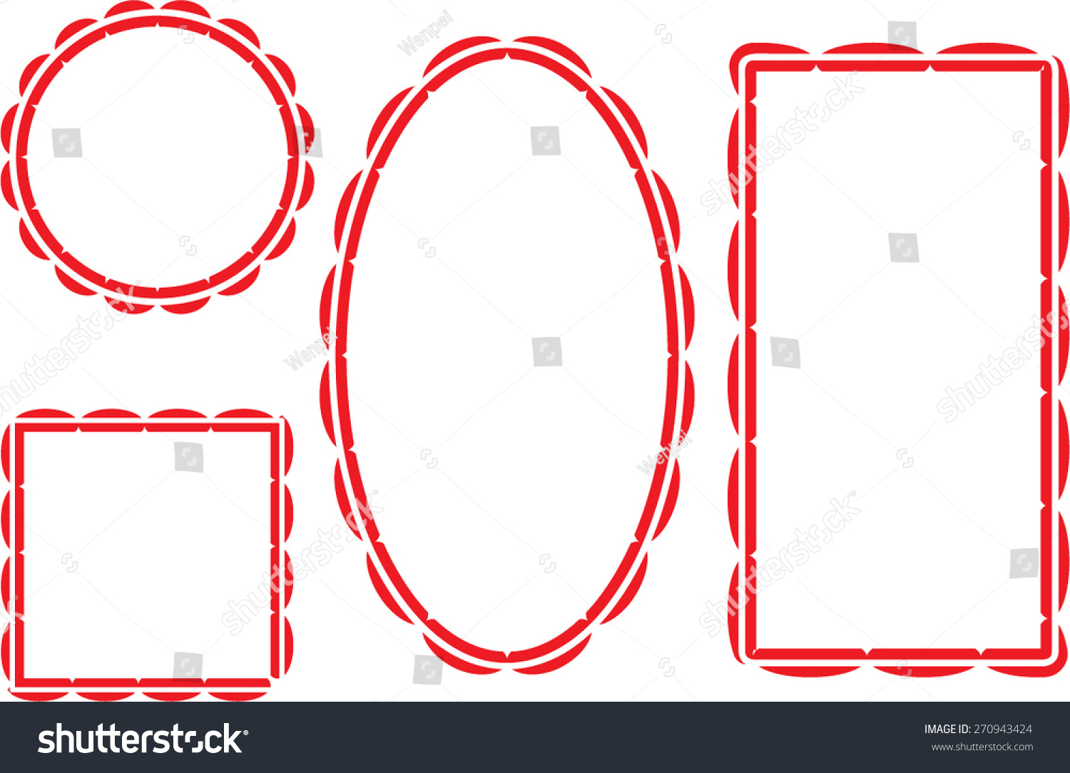 Oval Square Circle Rectangle Frame Stock Vector (Royalty Free ...