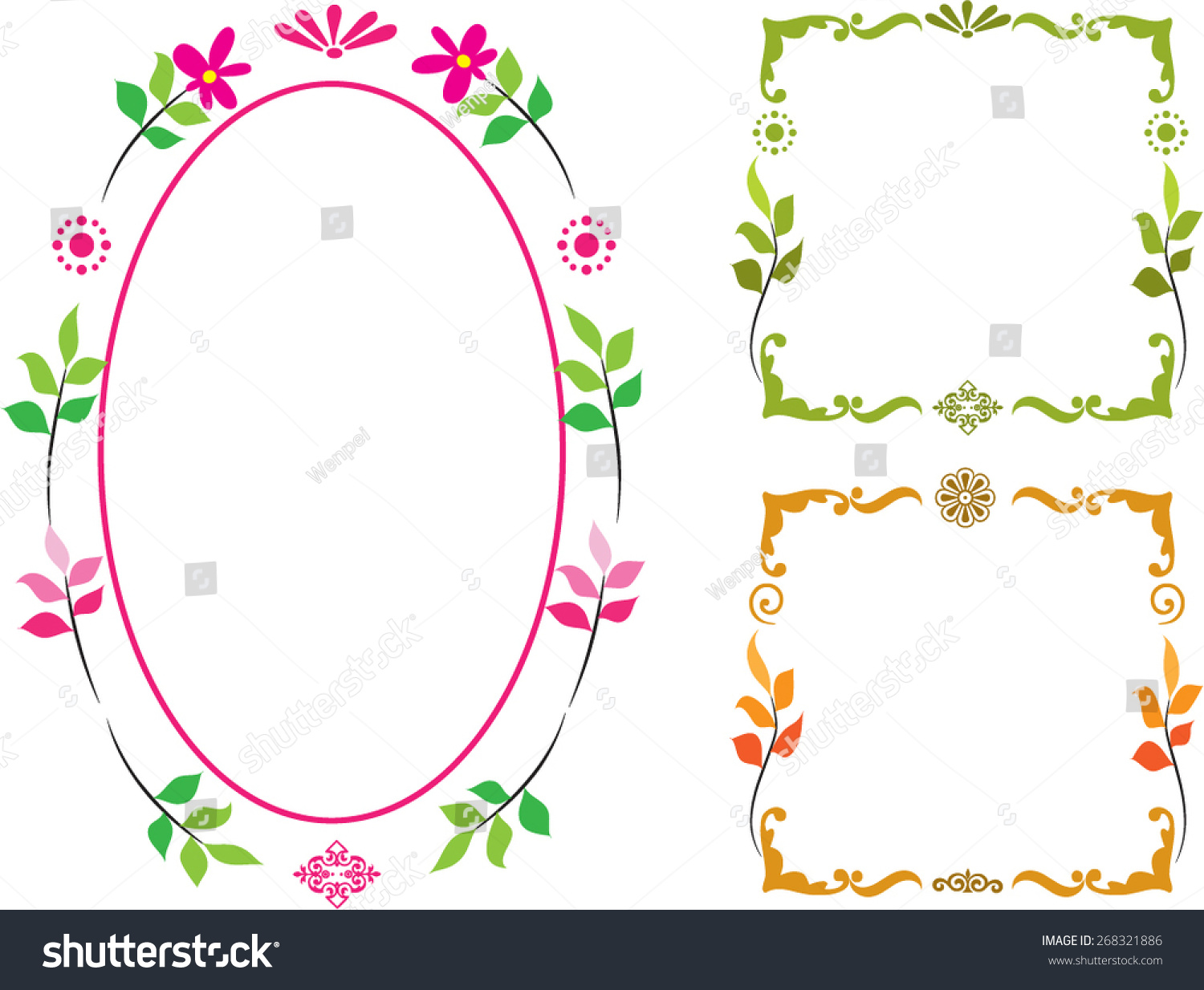 Oval Square Frame Stock Vector (Royalty Free) 268321886 | Shutterstock