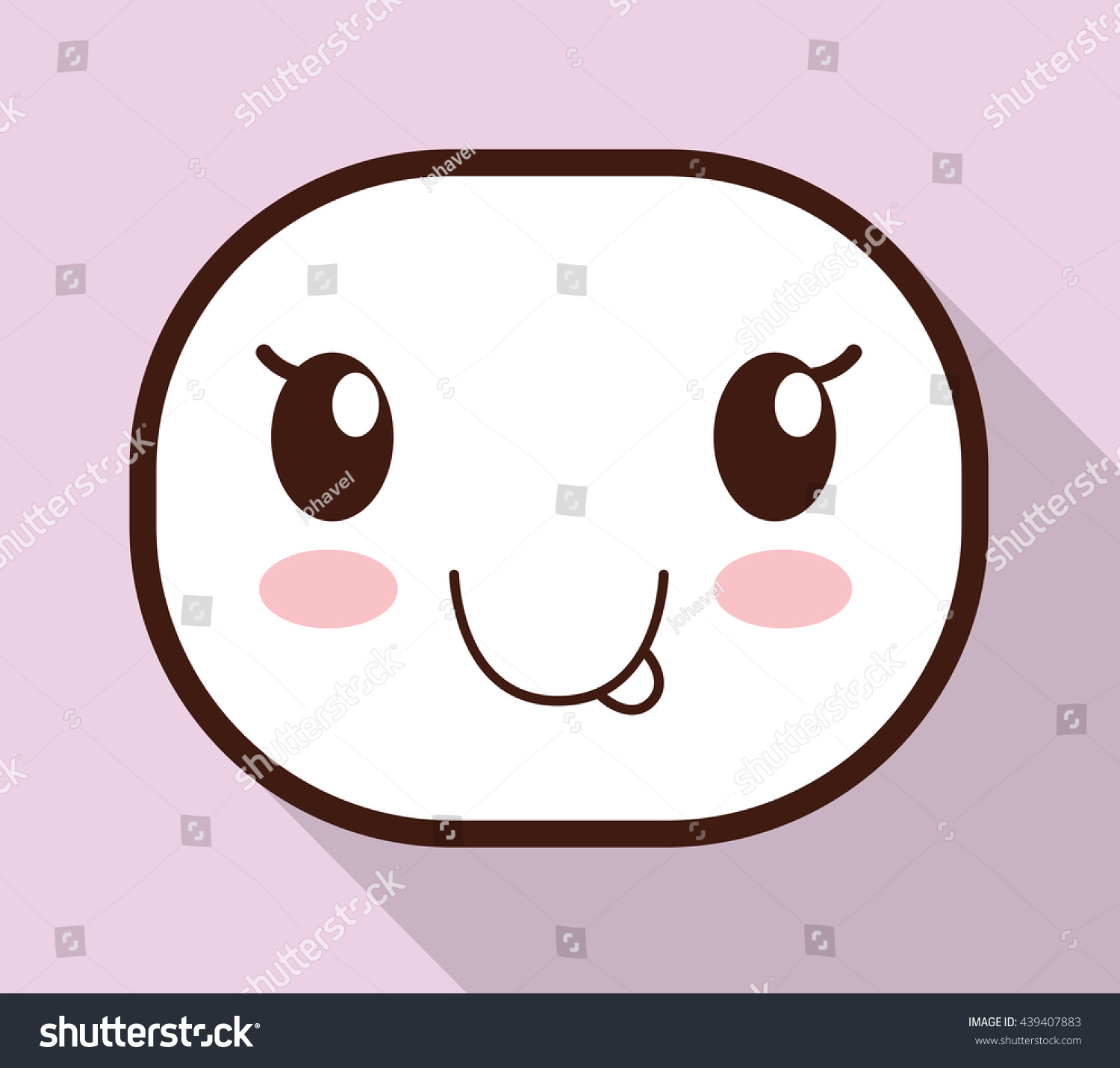 Oval Cartoon Face Over Pink Background Stock Vector 439407883 ...