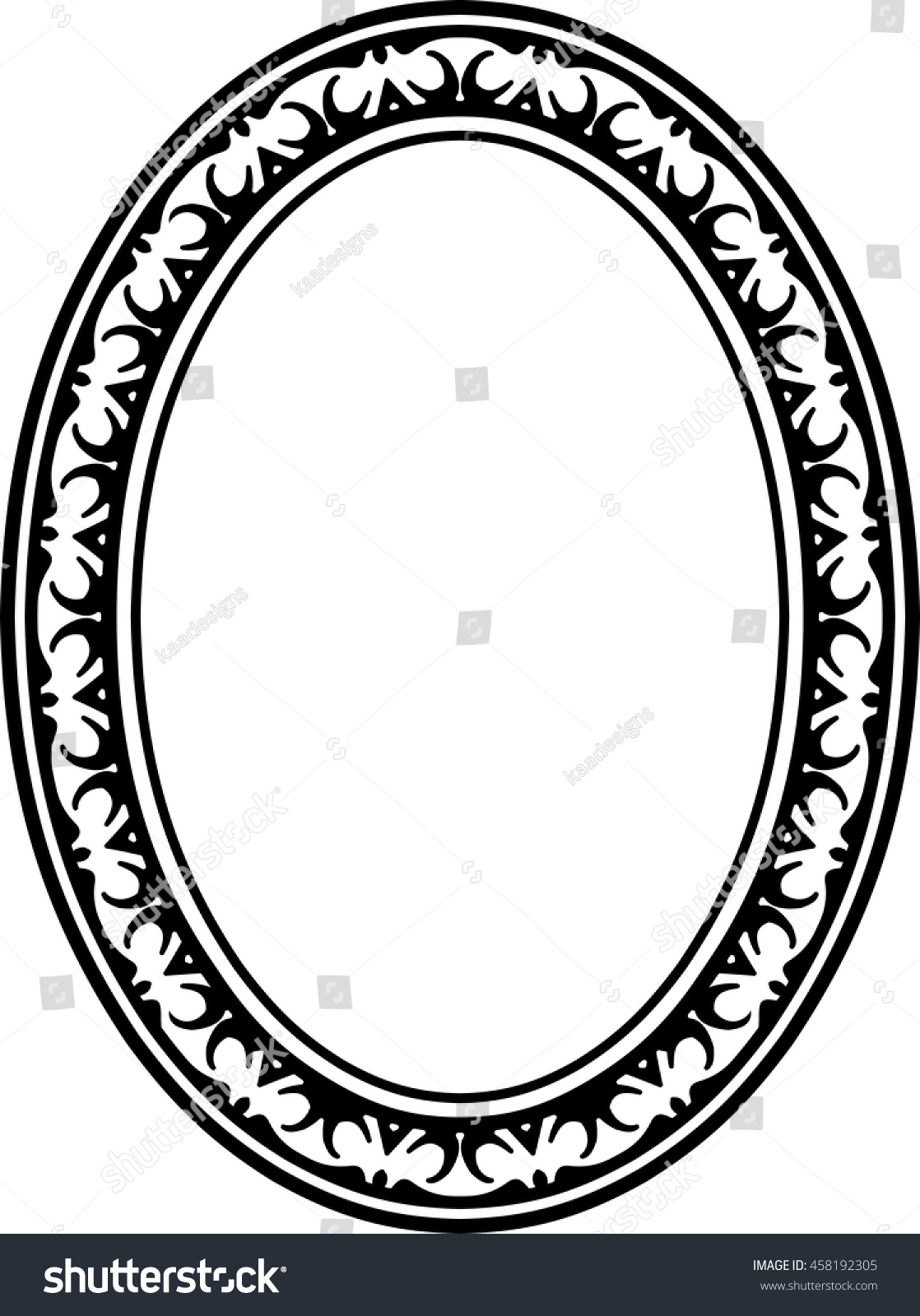 Oval Frame Border Beautiful Vector Vintage: vector de stock (libre de ...