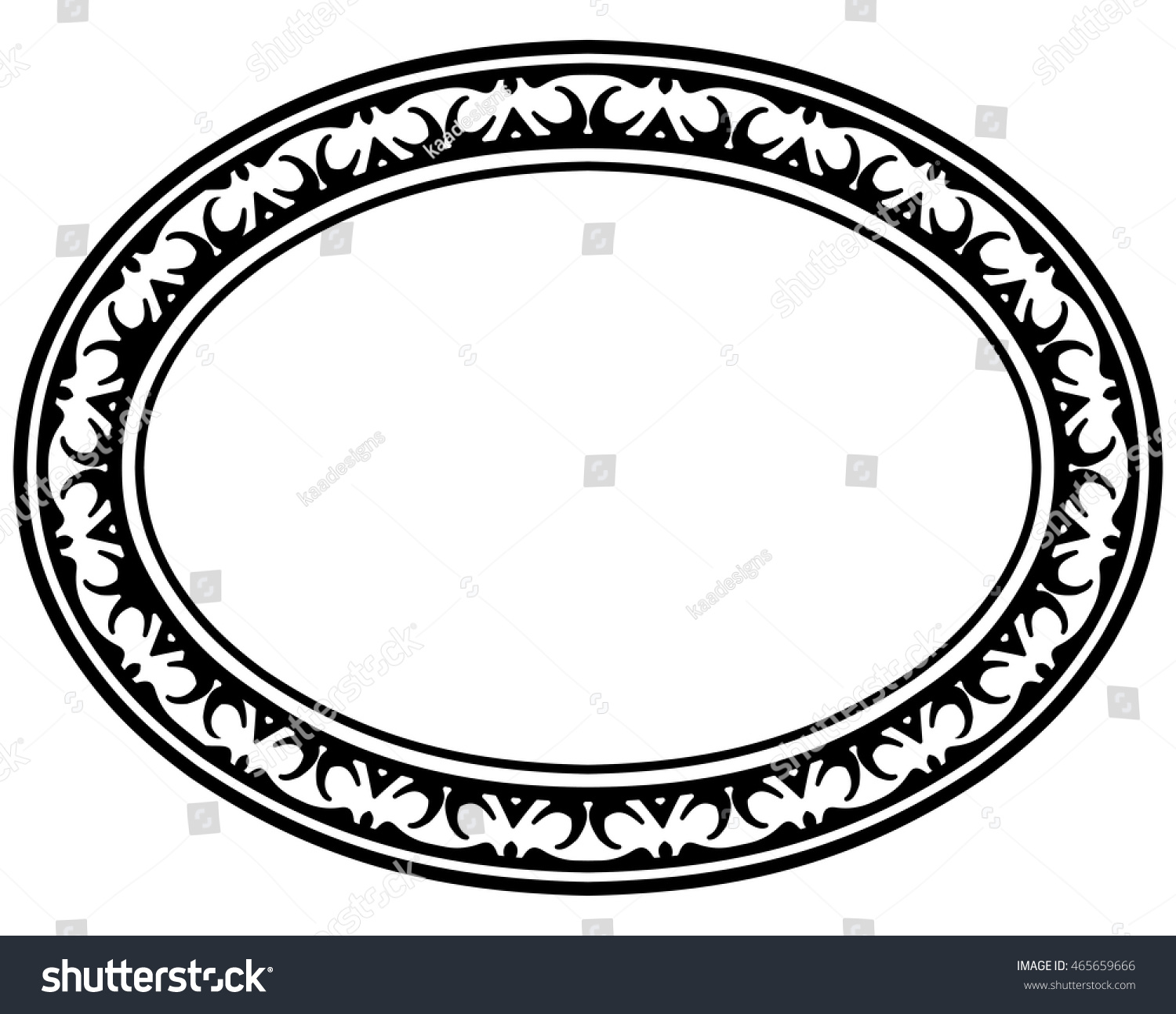 Oval Frame Border Beautiful Vector Vintage: เวกเตอร์สต็อก (ปลอดค่า ...