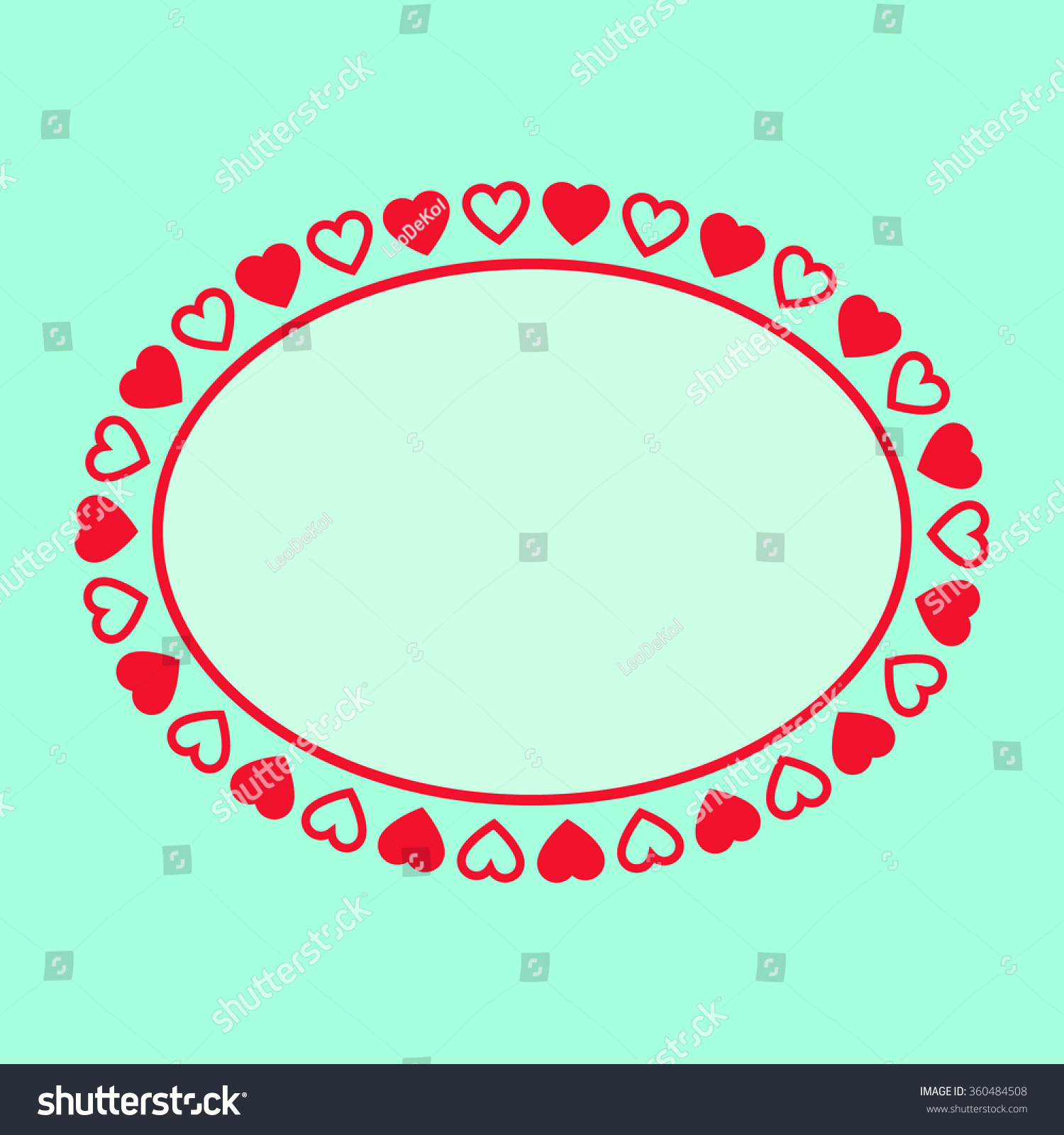 Oval Frame Hearts Stock Vector (Royalty Free) 360484508 | Shutterstock
