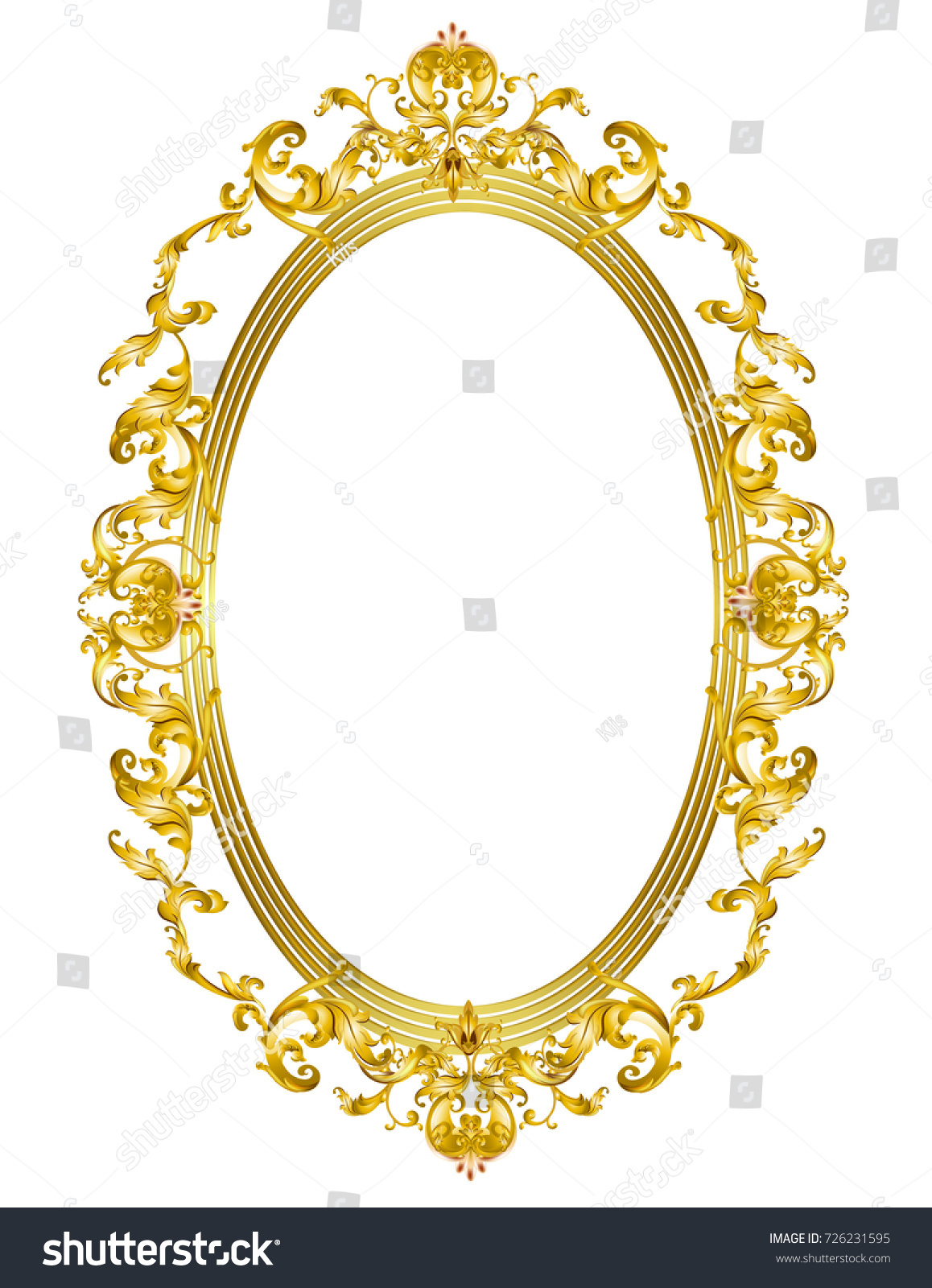 marco ovalado de espejo dorado: vector de stock (libre de regalías ...