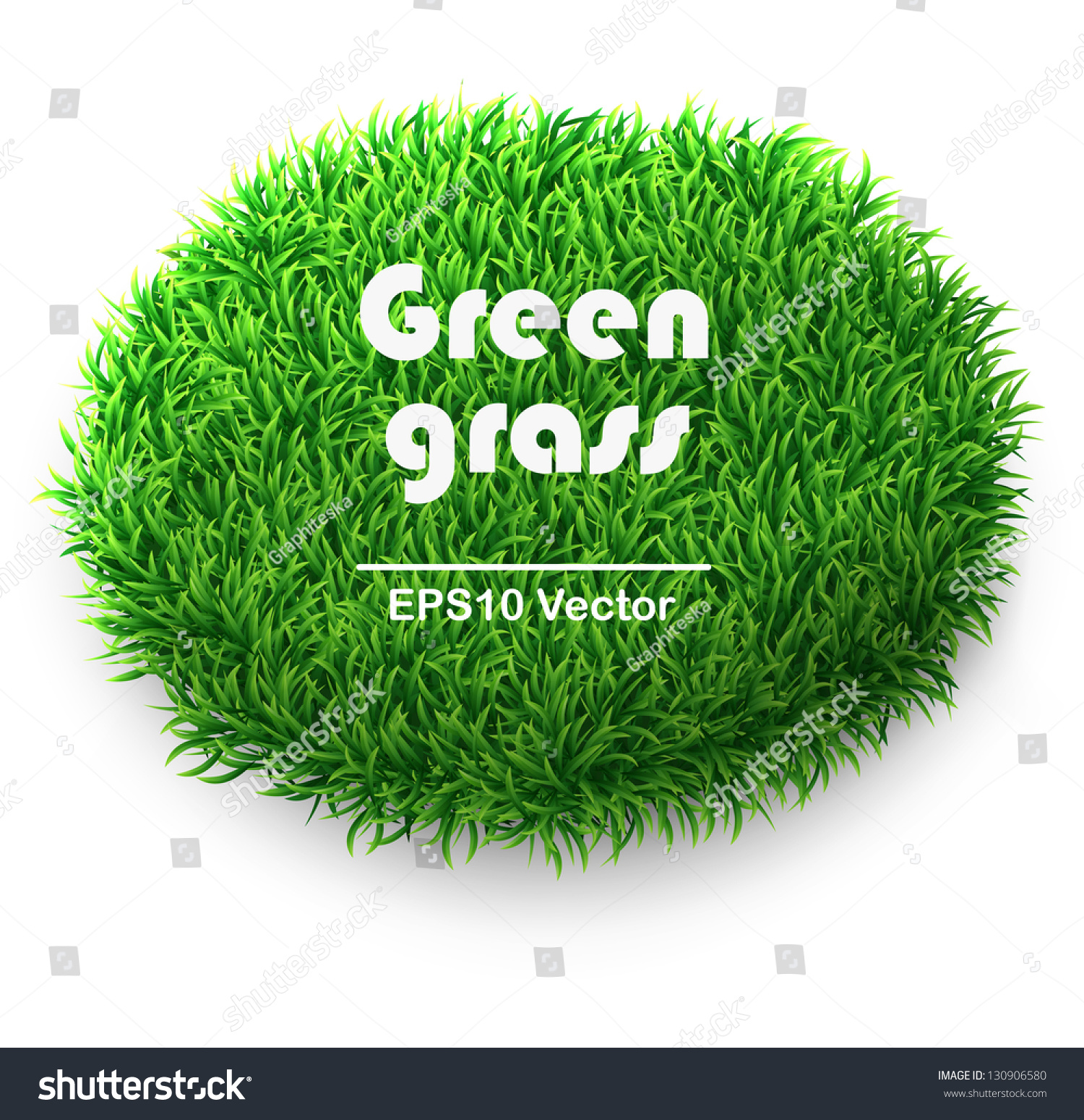 Oval Green Grass Banner Vector Background Stock Vector (Royalty Free ...