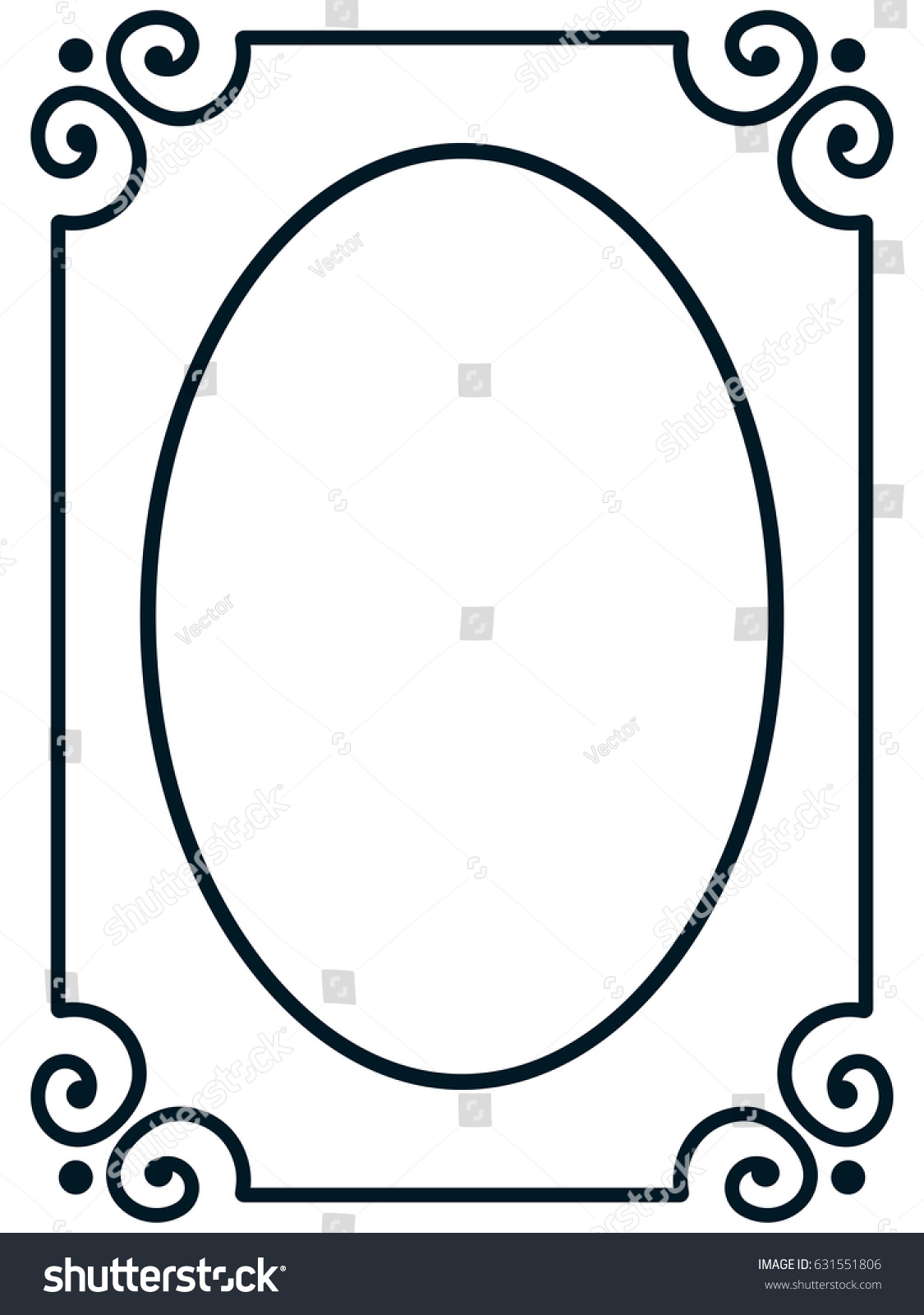 Oval Photo Frame Border Passepartout Vector Stock Vector (Royalty Free ...