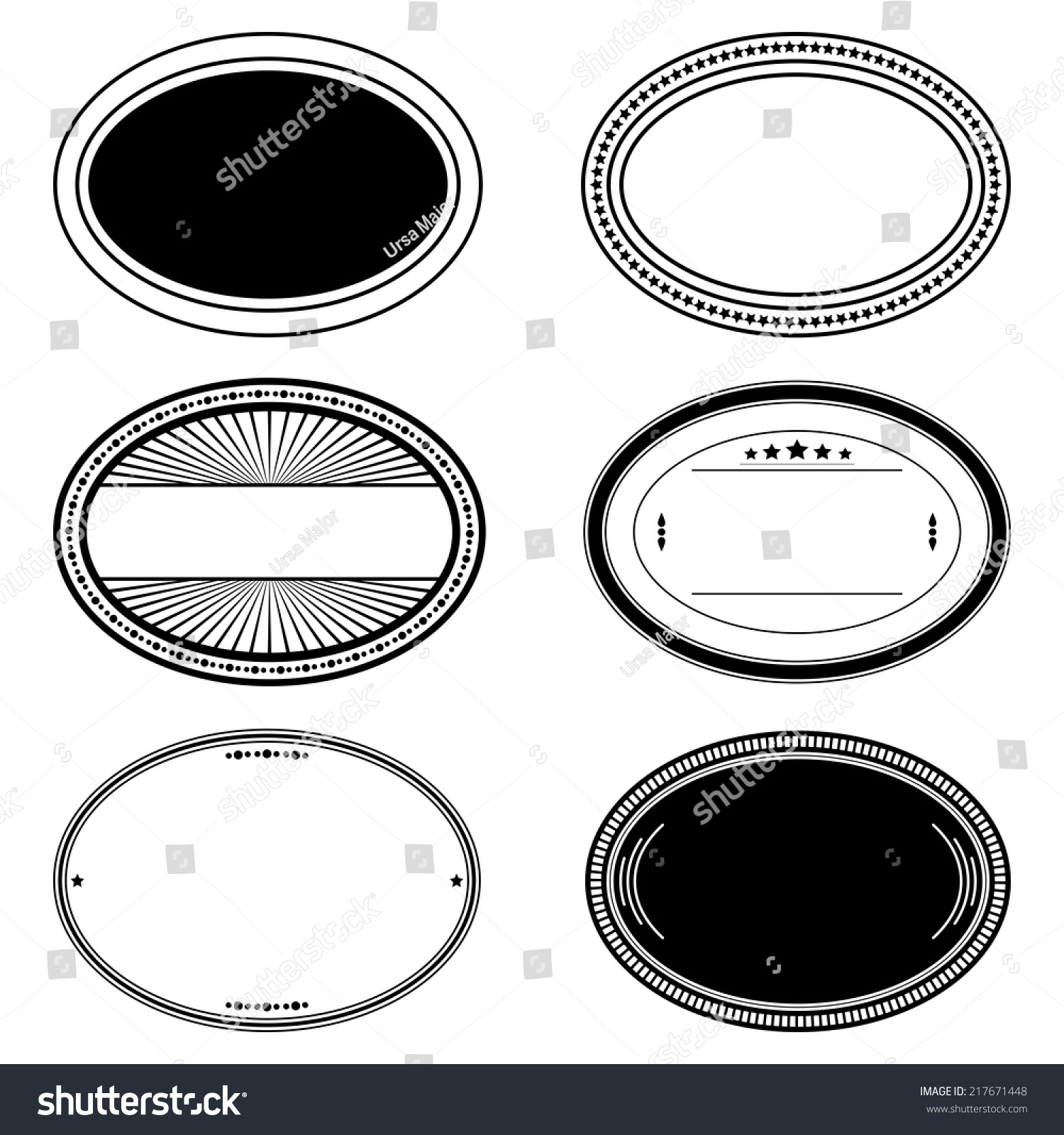 Oval Stamp Set For Your Design. Eps10 Vector. - 217671448 : Shutterstock