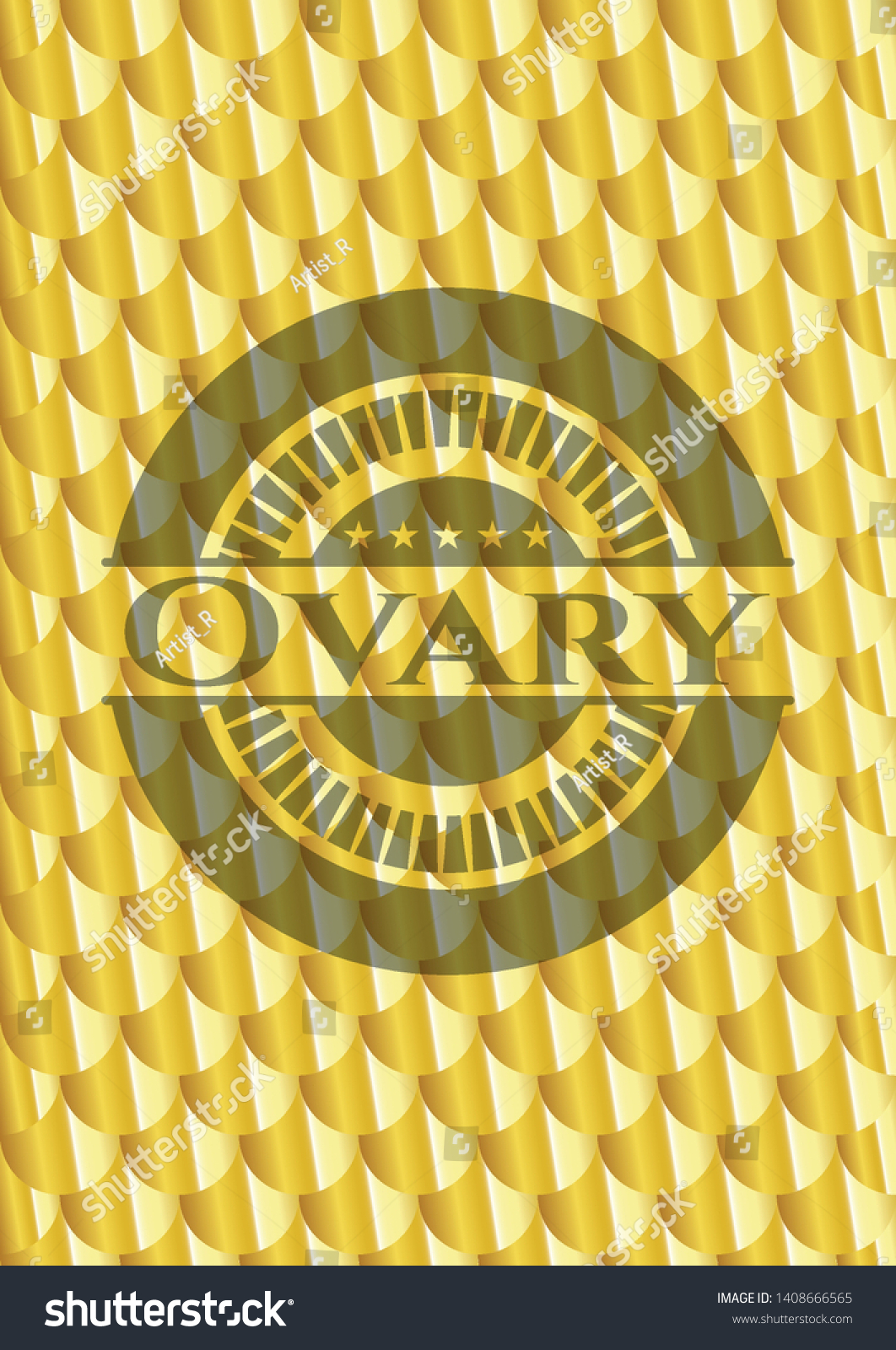 Ovary Shiny Golden Badge Scales Pattern Stock Vector (Royalty Free ... Ovary Shiny Golden Badge Scales Pattern Stock Vector (Royalty Free ...