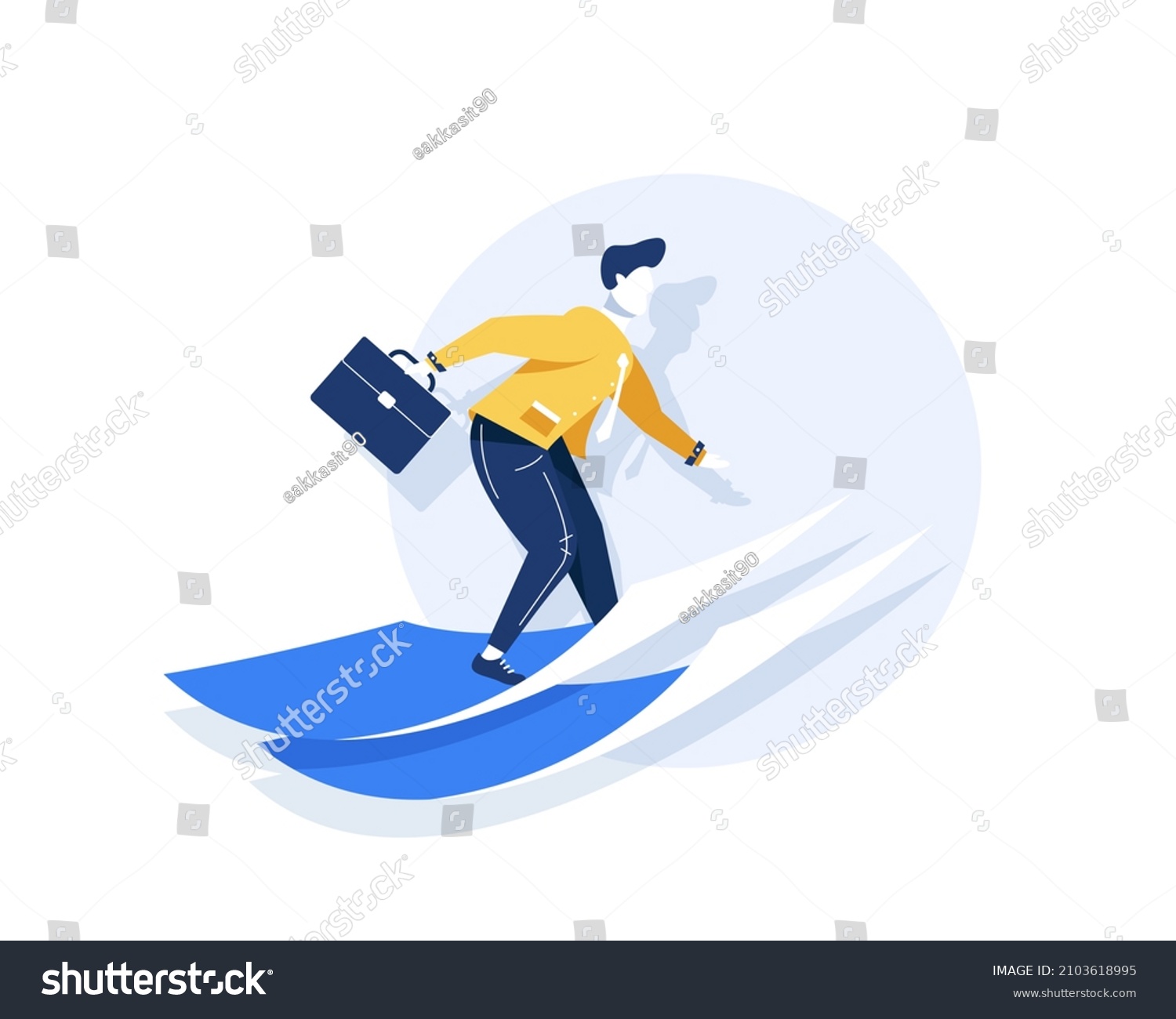 Overcome Obstaclesflat Design Icon Vector Illustration Stock Vector ...