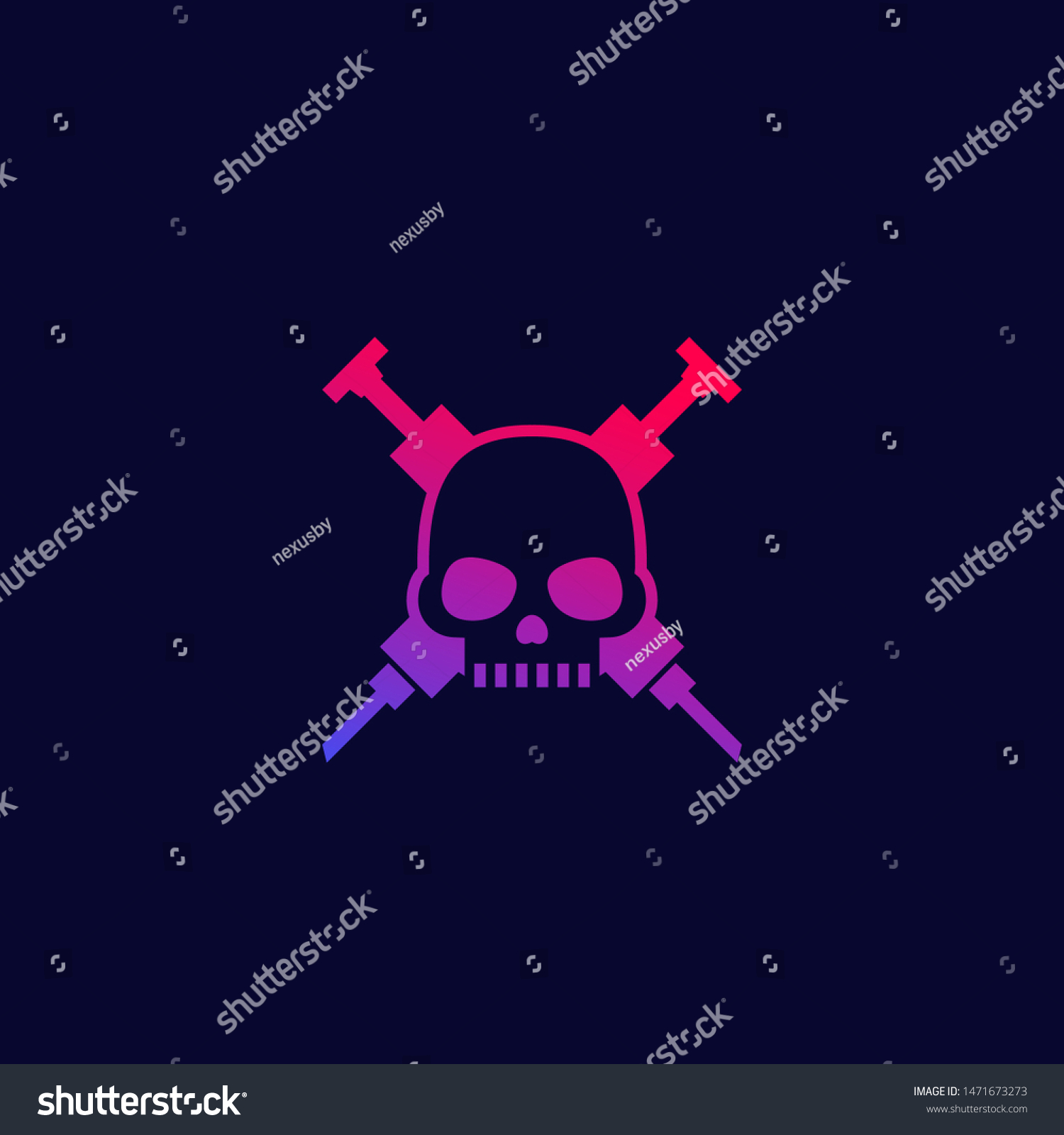 Overdose Icon Skull Vector Stock Vector (Royalty Free) 1471673273