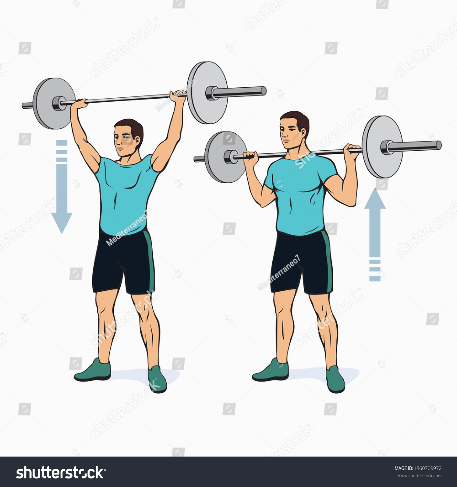 Overhead Bar Press Schematic Illustration Stock Vector (Royalty Free ...