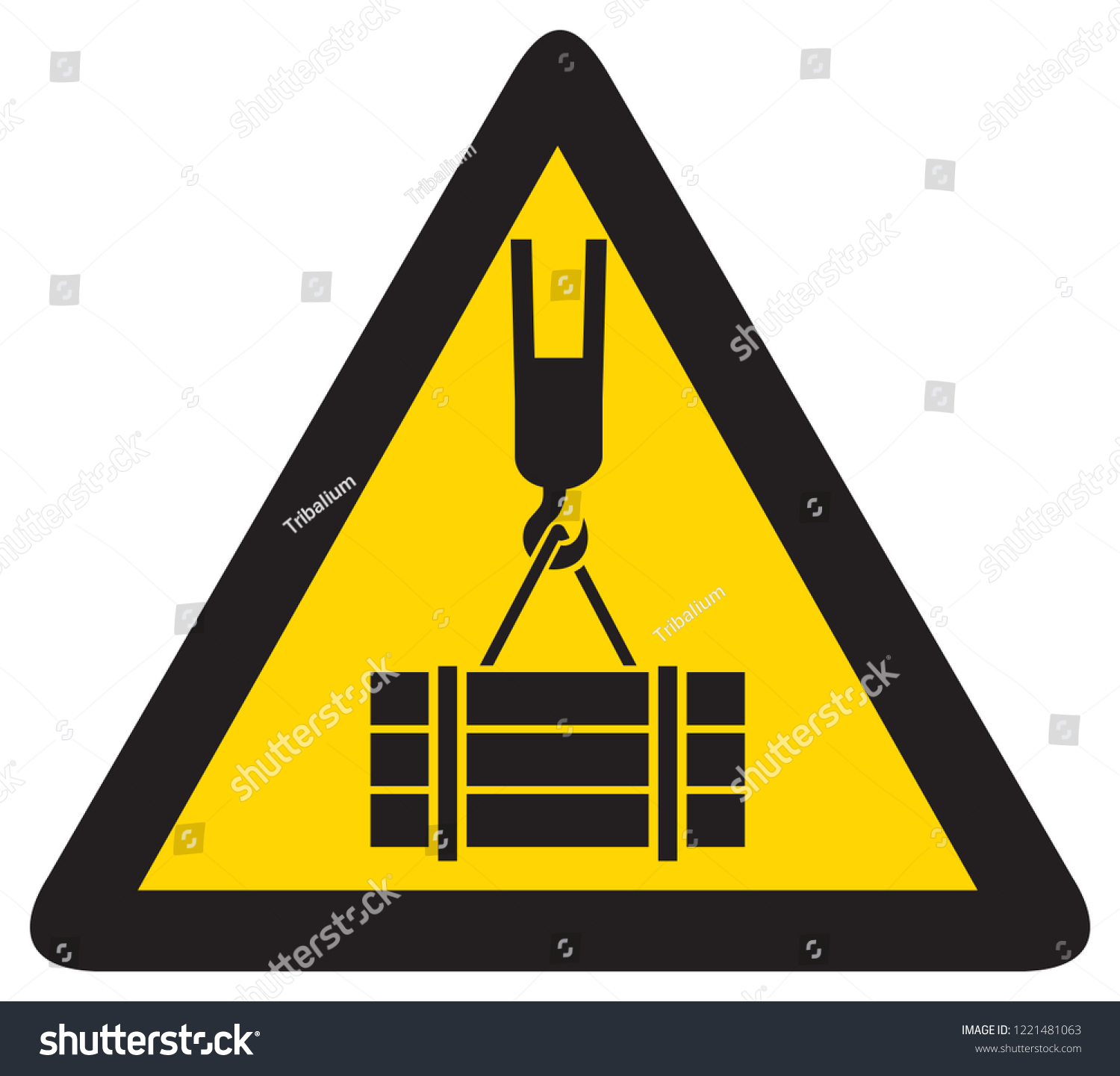 Overhead Crane Hazard Triangle Warning Sign : image vectorielle de ...