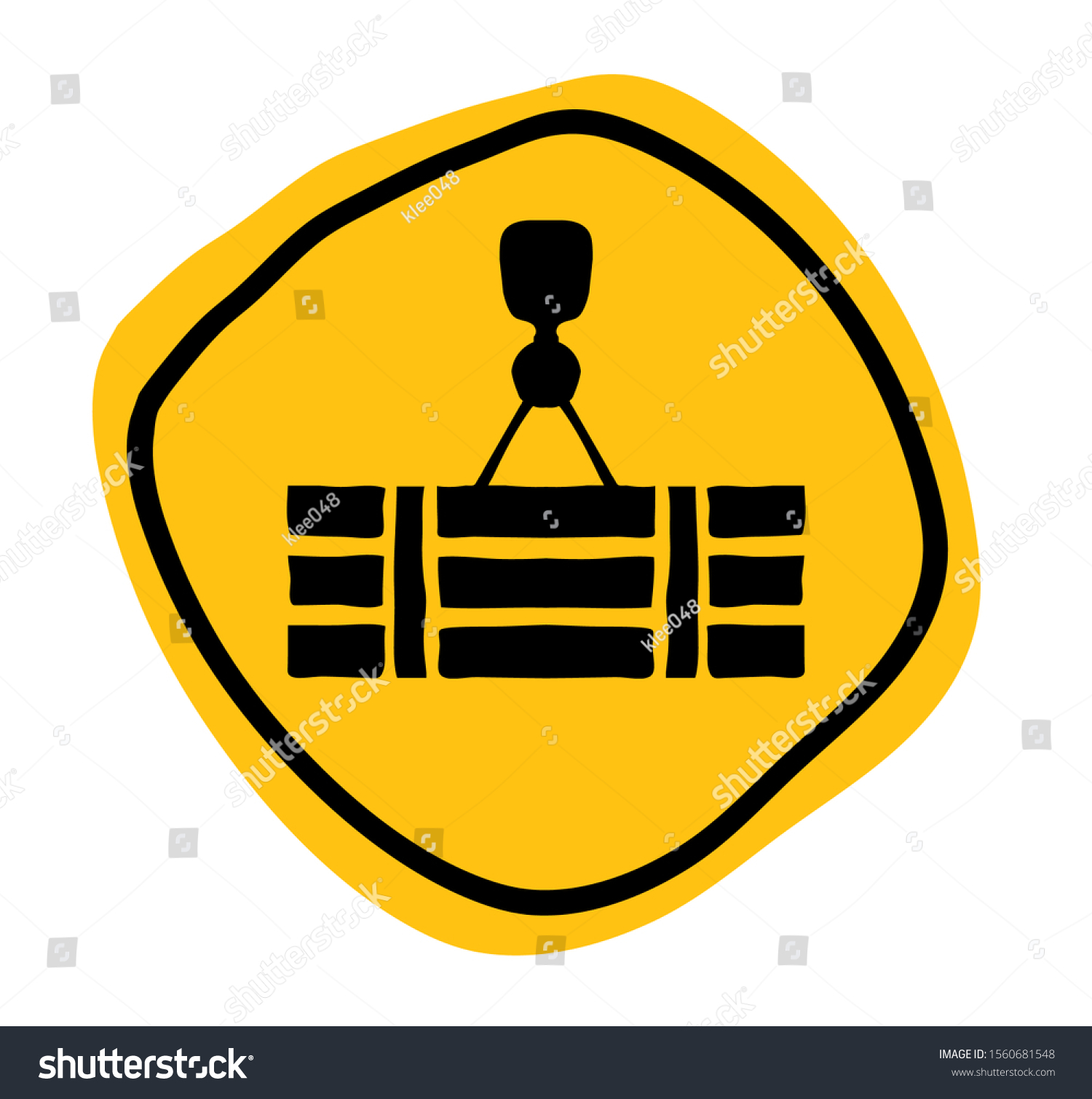 Overhead Crane Hazard Triangle Warning Sign Stock Vector (Royalty Free ...